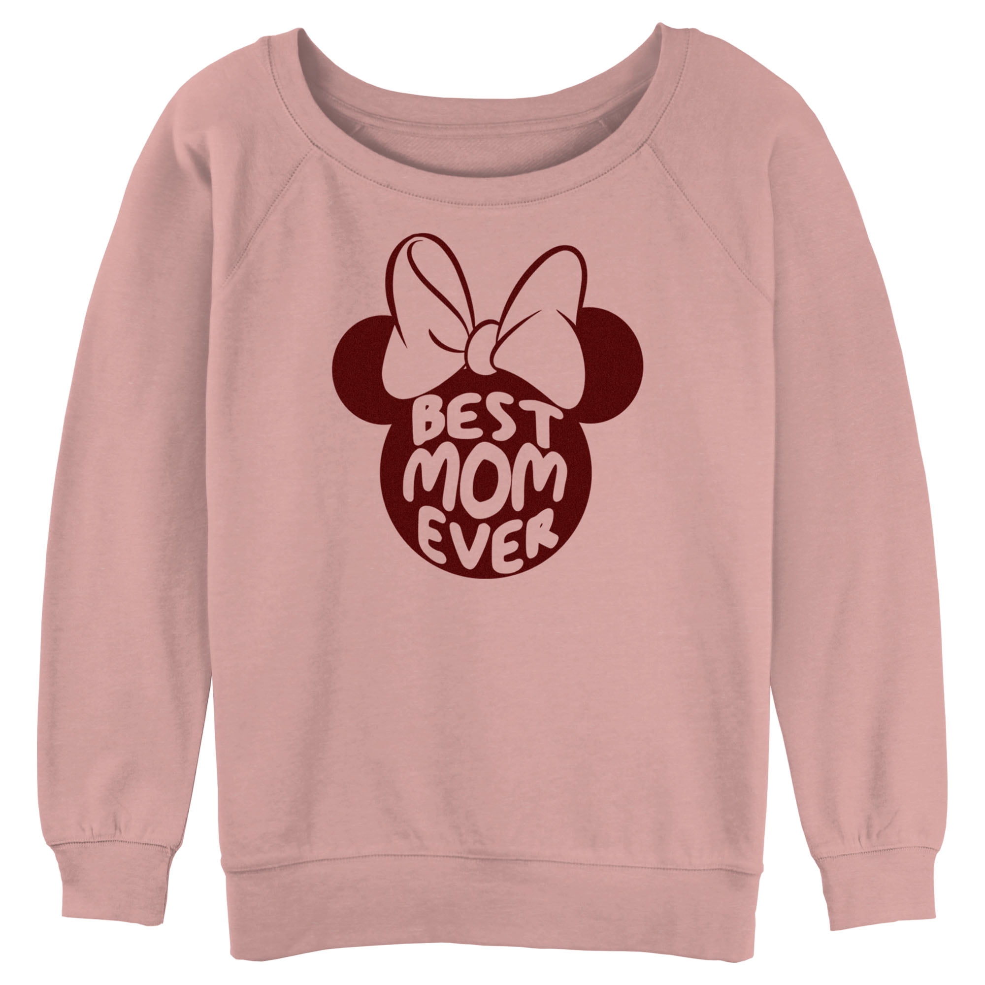 Junior's Minnie Mouse Best Mom Ever Silhouette Sweatshirt Desert Pink ...