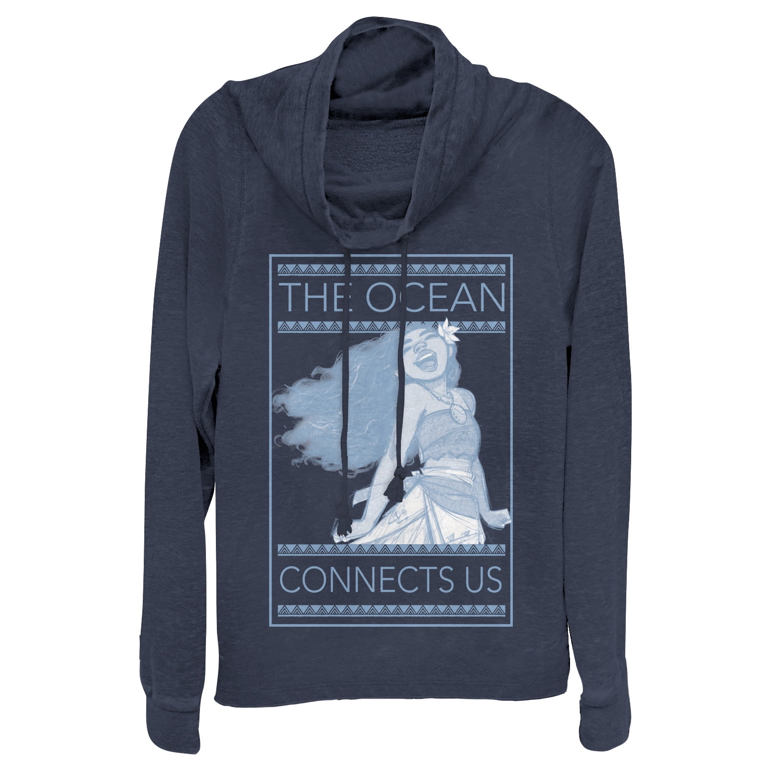 Junior's Moana Ocean Connects Us Box Cowl Neck Sweatshirt - Walmart.com