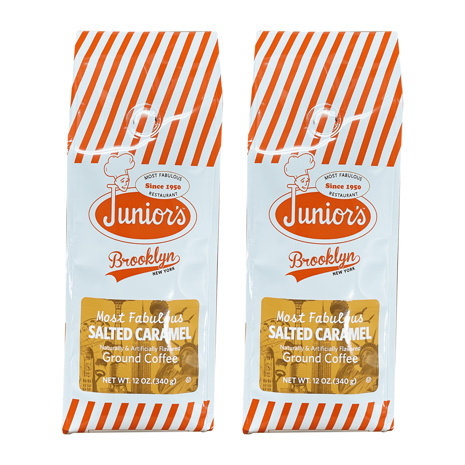 Junior's Salted Caramel Flavored Ground Coffee, Medium Roast, 2/12 oz ...