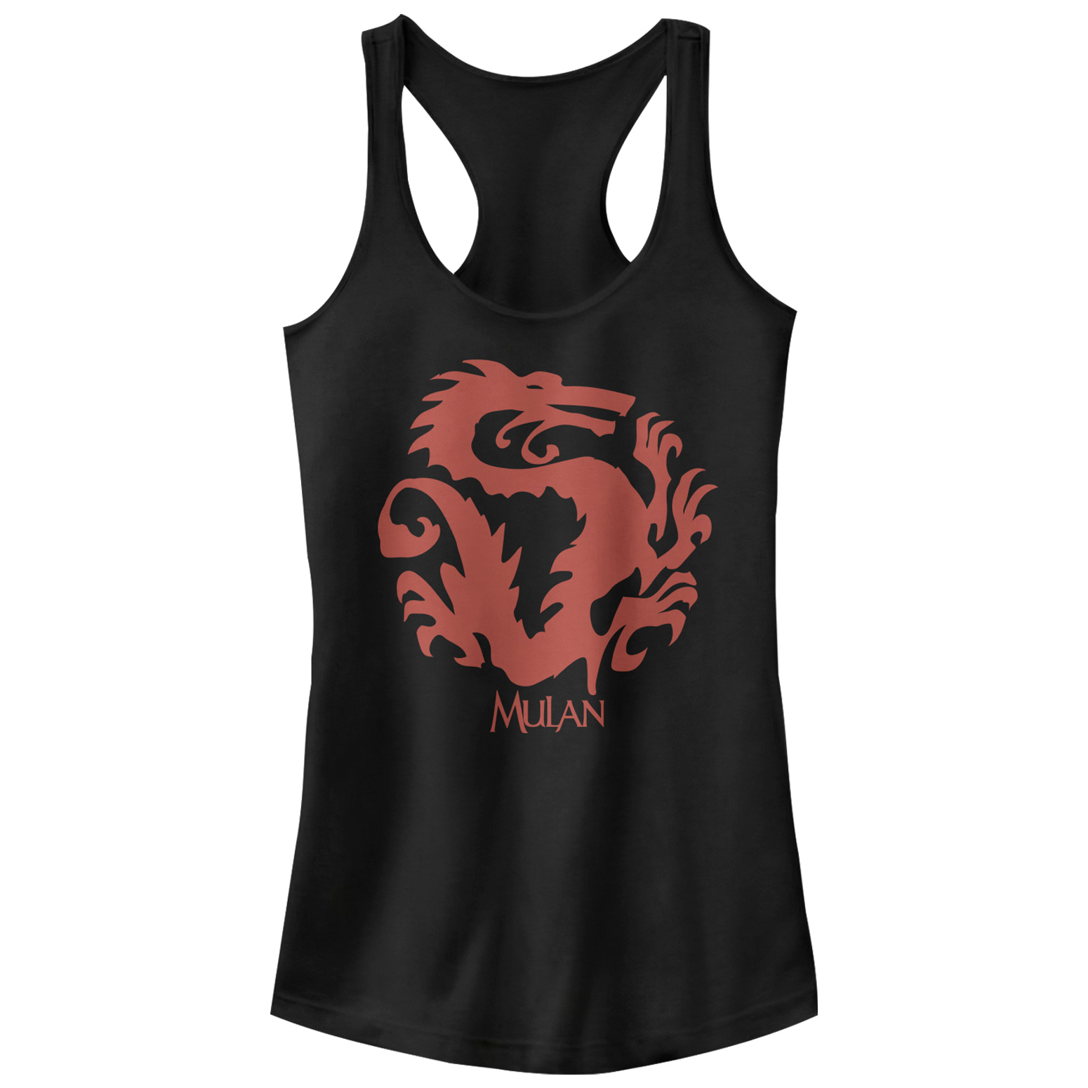 Junior's Mulan Dragon Symbol Racerback Tank Top Black X Large - Walmart.com