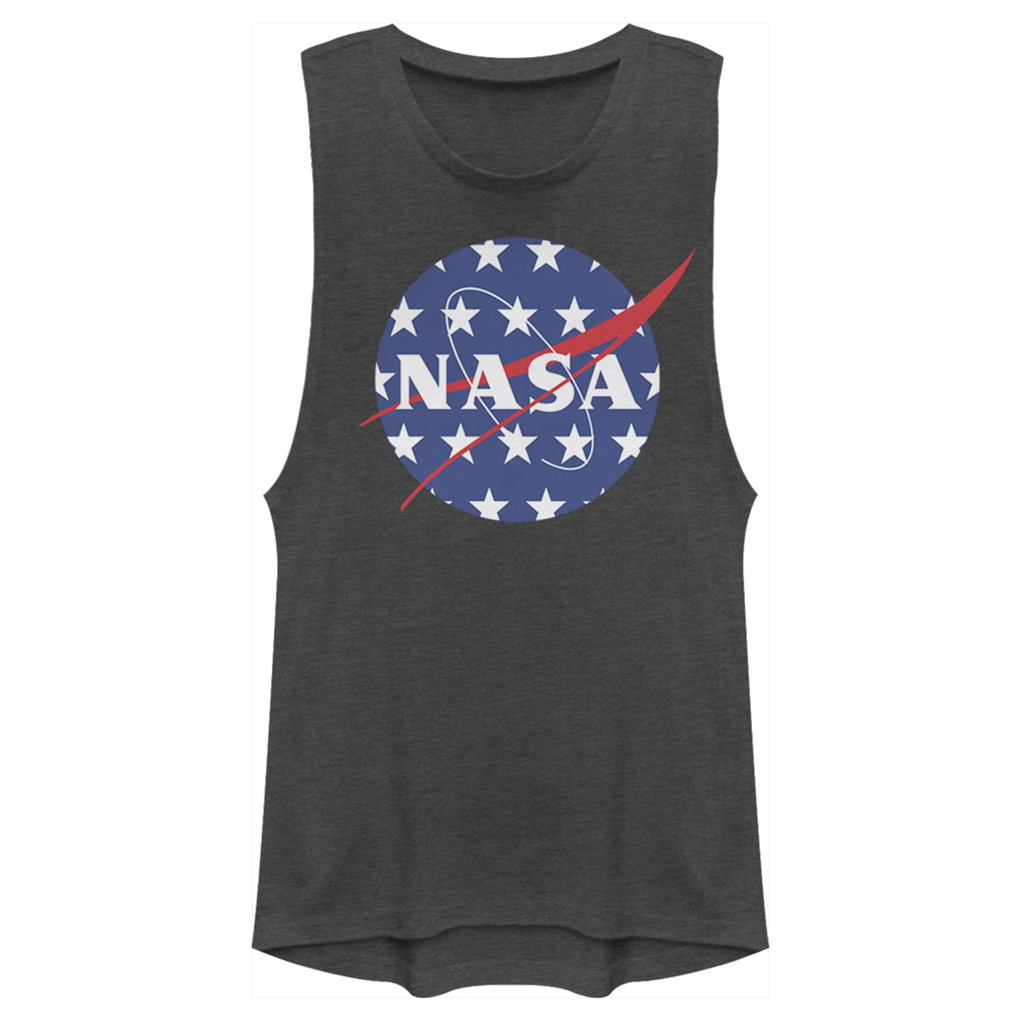 Junior's NASA American Flag Large Stars Logo Festival Muscle Graphic ...