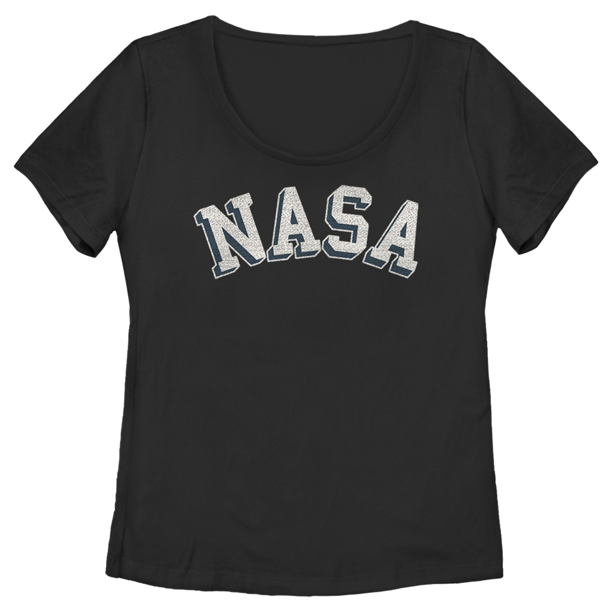 Junior's NASA Curved 3D Bold Logo Graphic Tee Black Small - Walmart.com
