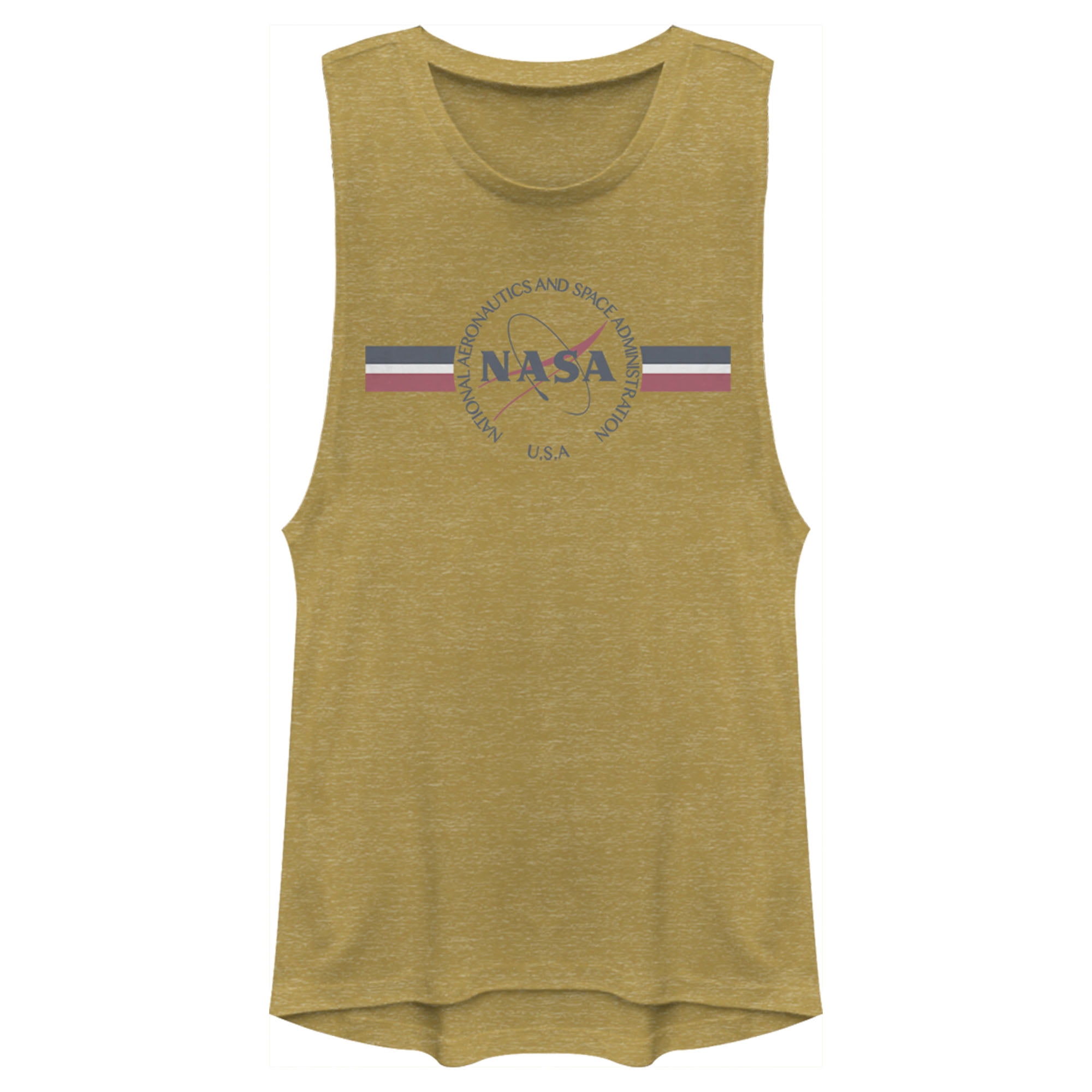Junior's NASA Red White And Blue Banner Logo Festival Muscle Graphic ...