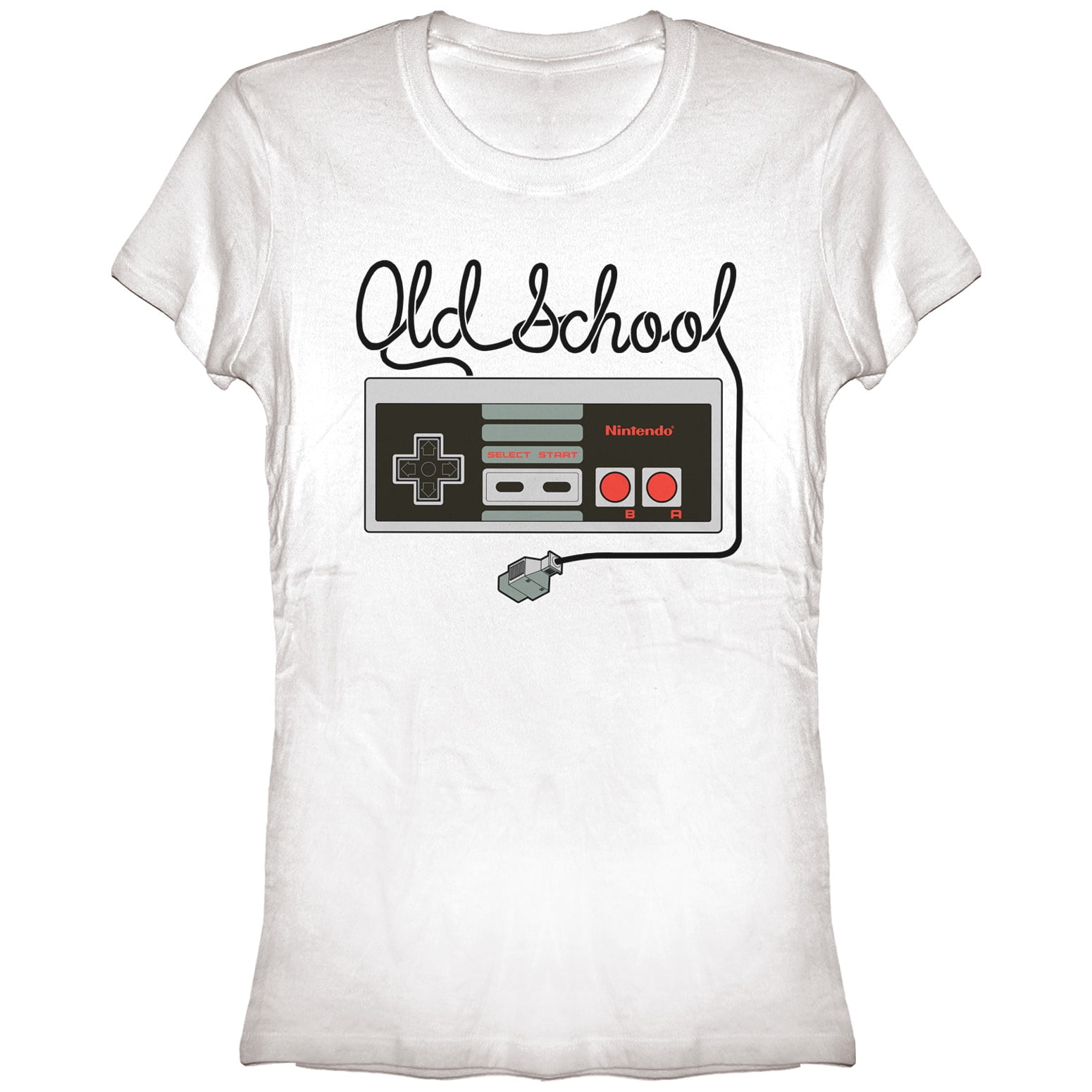 Junior's Nintendo Old School NES Controller Graphic Tee White Medium ...