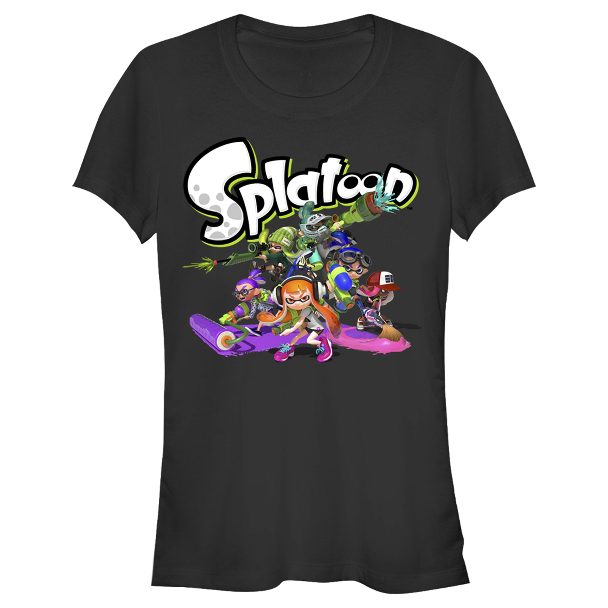 Junior's Nintendo Splatoon Inkling Heroes Graphic Tee Black Small ...