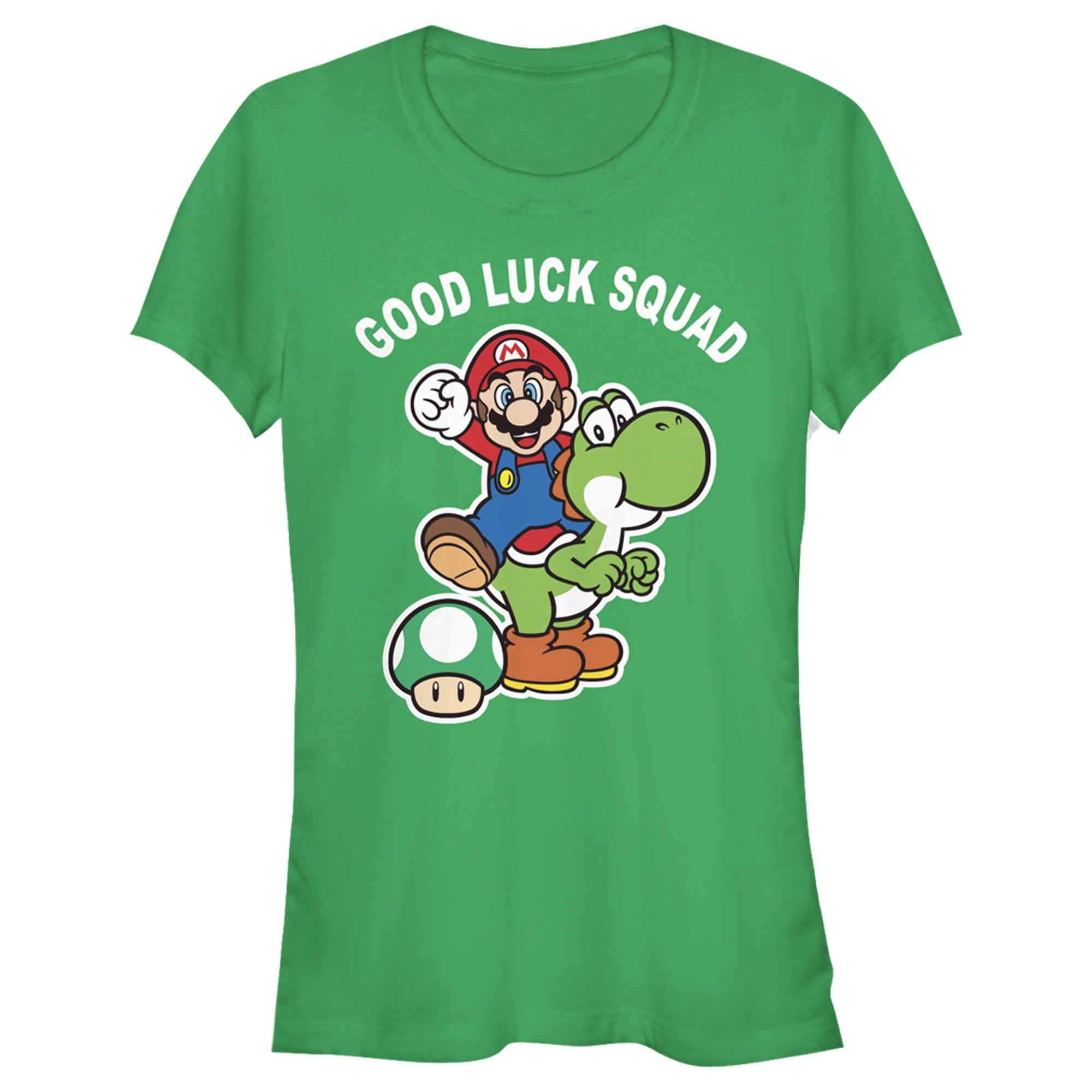 Junior's Nintendo Super Mario St. Patrick's Day Good Luck Squad Graphic ...