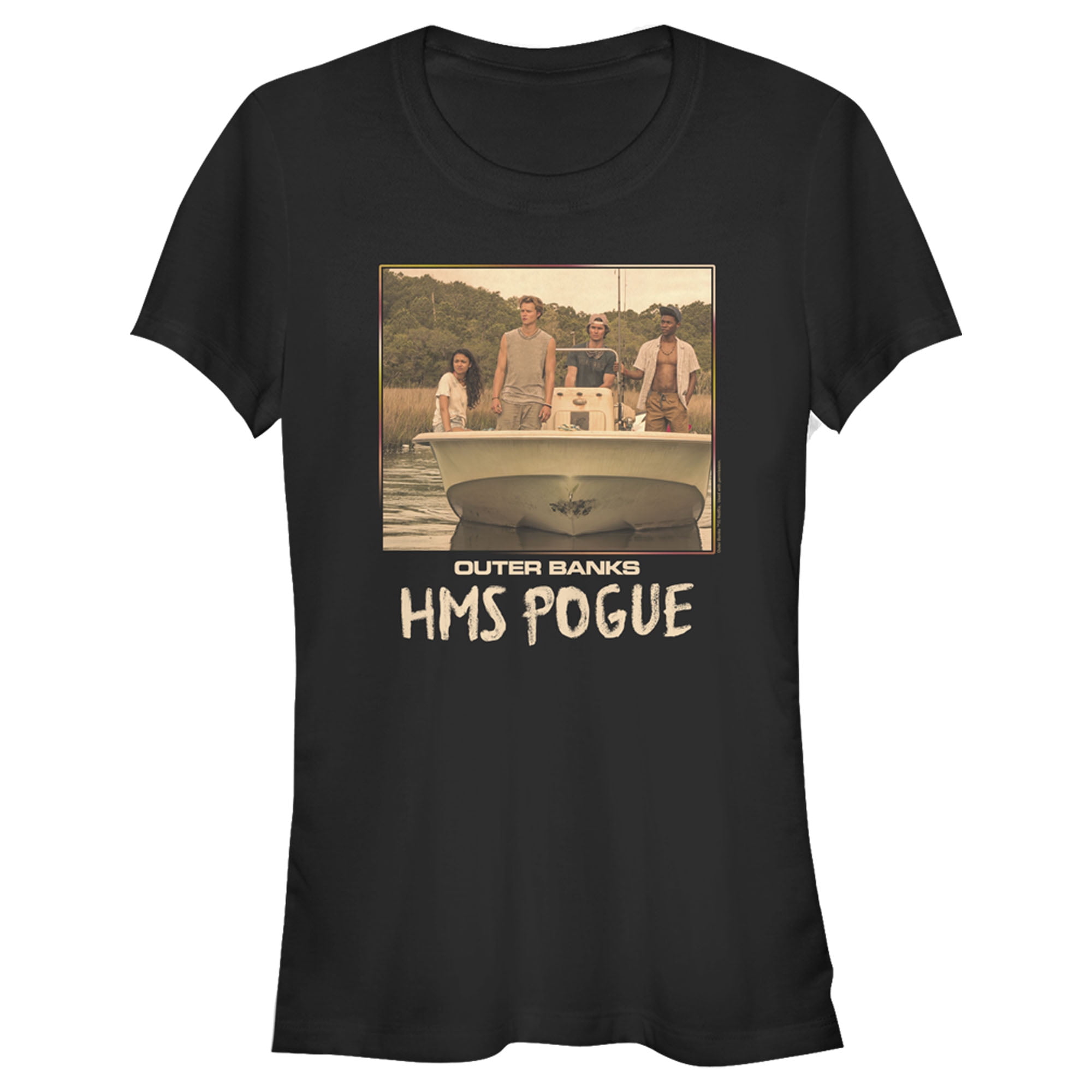 Junior's Outer Banks HMS Pogue Graphic Tee Black Medium - Walmart.com