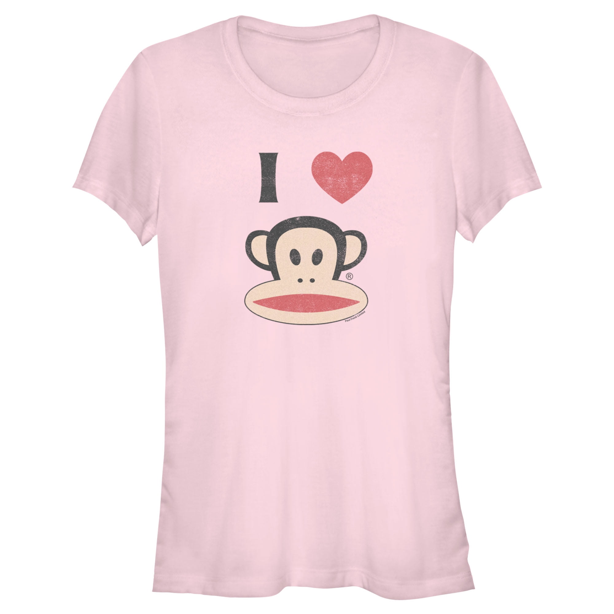 Junior's Paul Frank Distressed I Heart Julius Graphic Tee Light Pink ...