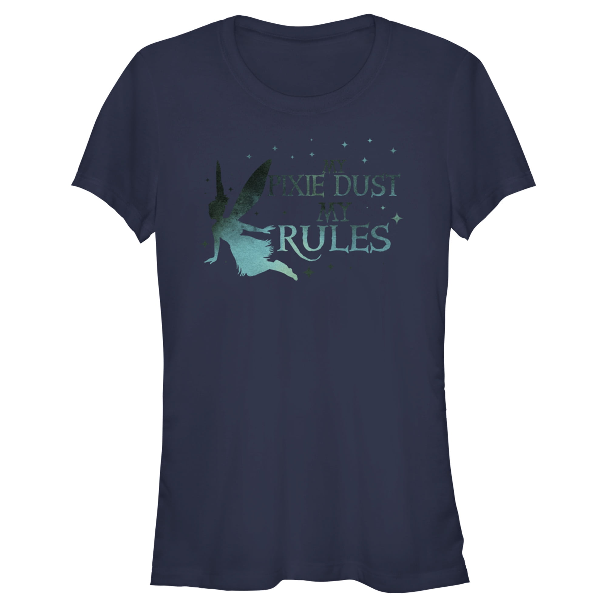 Junior's Peter Pan & Wendy Tinker Bell My Pixie Dust My Rules Graphic Tee Navy Blue X Large ...