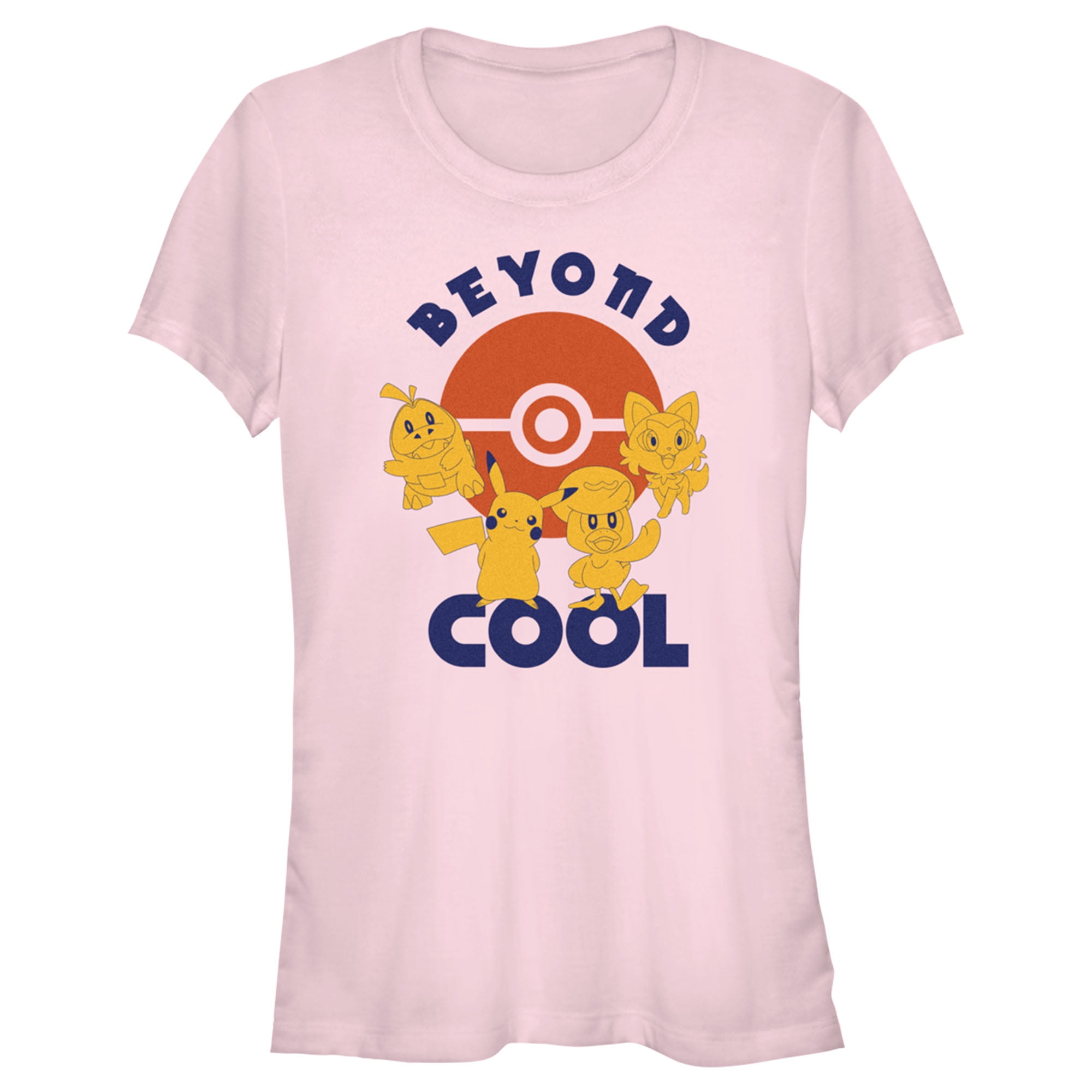 Junior's Pokemon Beyond Cool Graphic Tee Light Pink Small - Walmart.com
