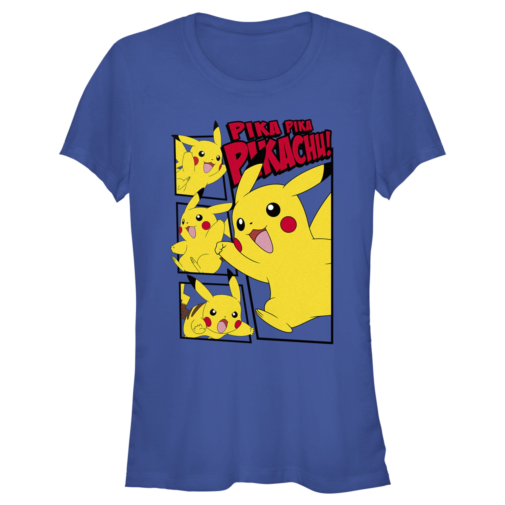 Junior's Pokemon Pikachu Comic Panels Graphic Tee Royal Blue 2X Large ...
