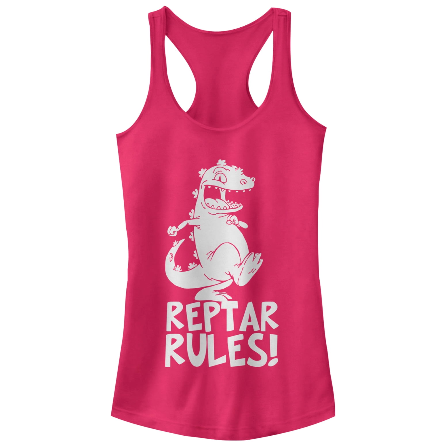 Junior's Rugrats Reptar Rules Racerback Tank Top Dark Pink Large ...
