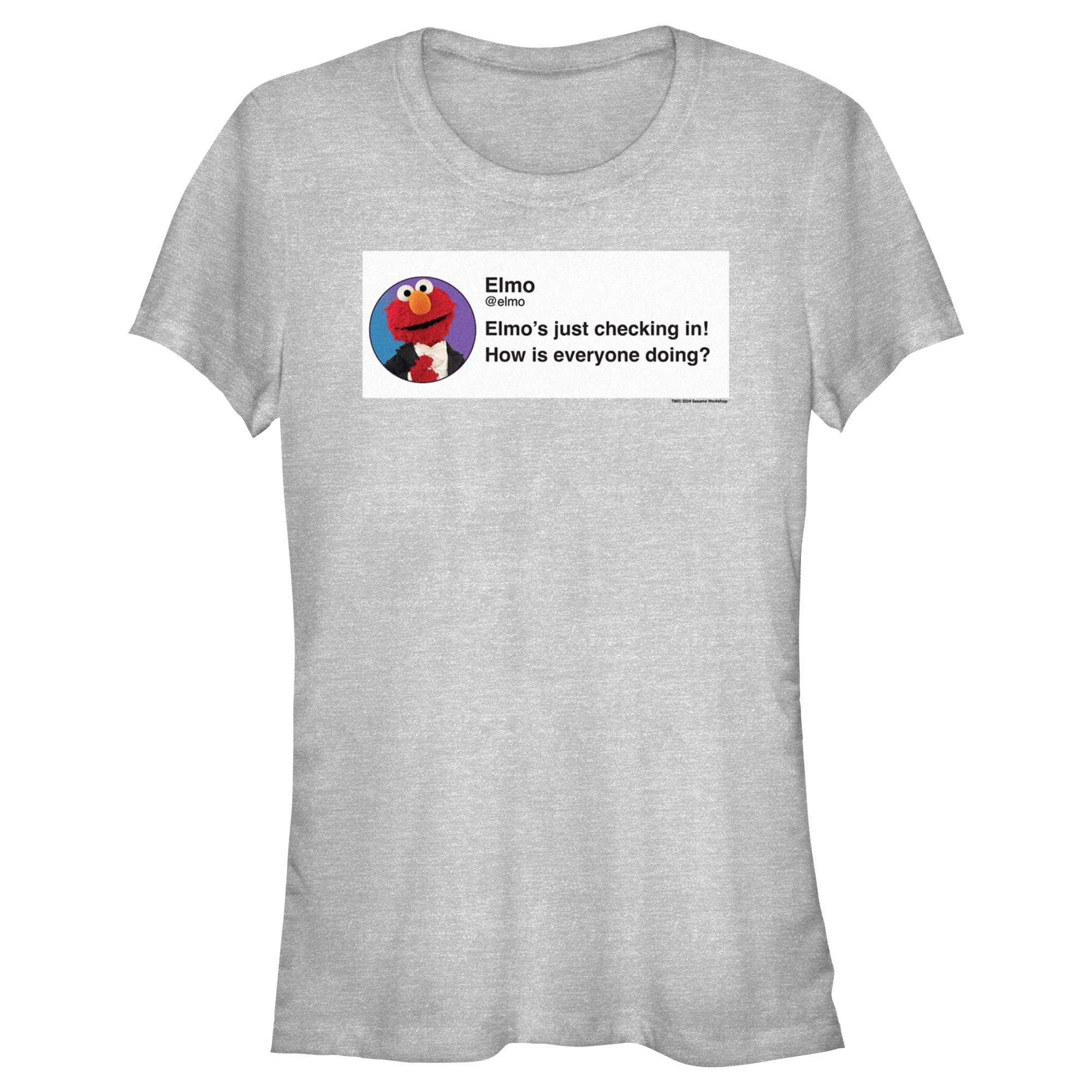 Junior's Sesame Street Elmo Checking In Social Media Graphic T-Shirt ...