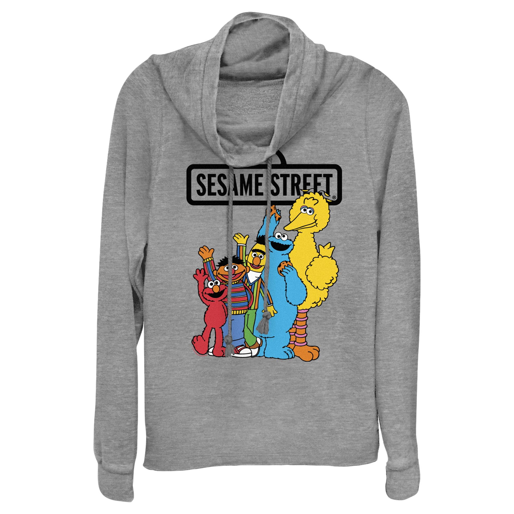 Junior's Sesame Street Friend Group Wave Cowl Neck Sweatshirt - Walmart.com