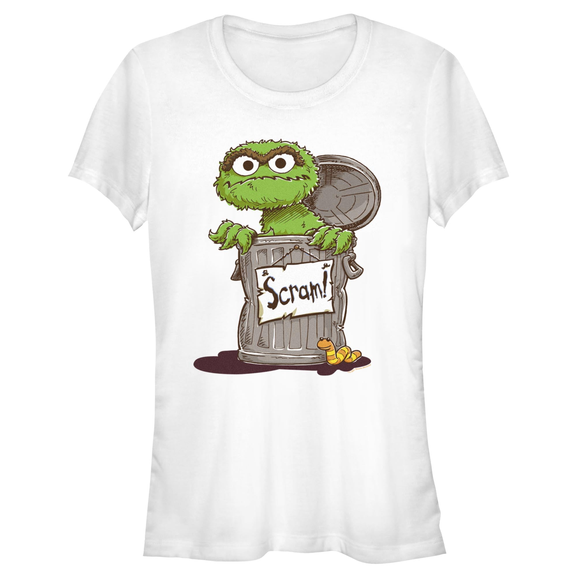 Junior's Sesame Street Oscar Scram Sign Graphic T-Shirt - Walmart.com