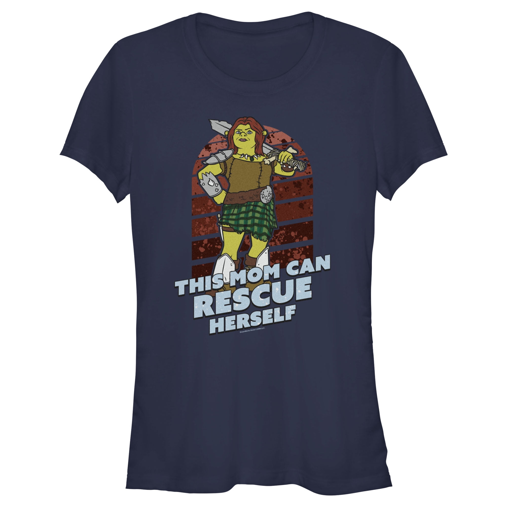 Junior's Shrek This Mom Can Rescue Herself Graphic Tee Navy Blue Medium ...