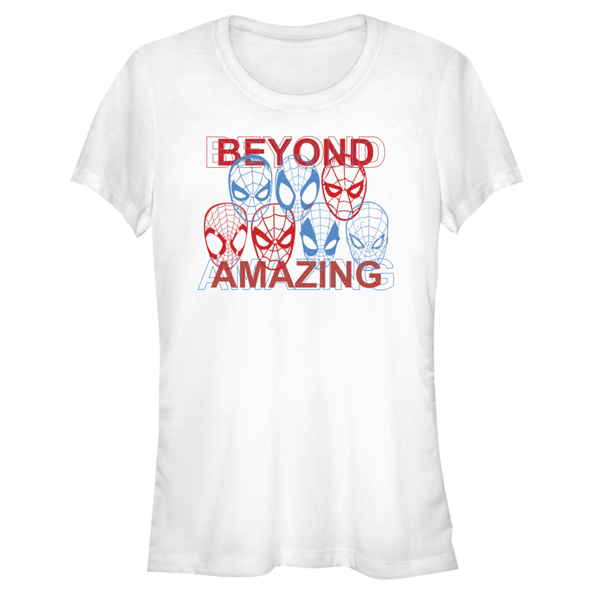 Junior's Marvel Spider-Man Beyond Amazing SPIDEY MASKS AMAZING T-Shirt ...