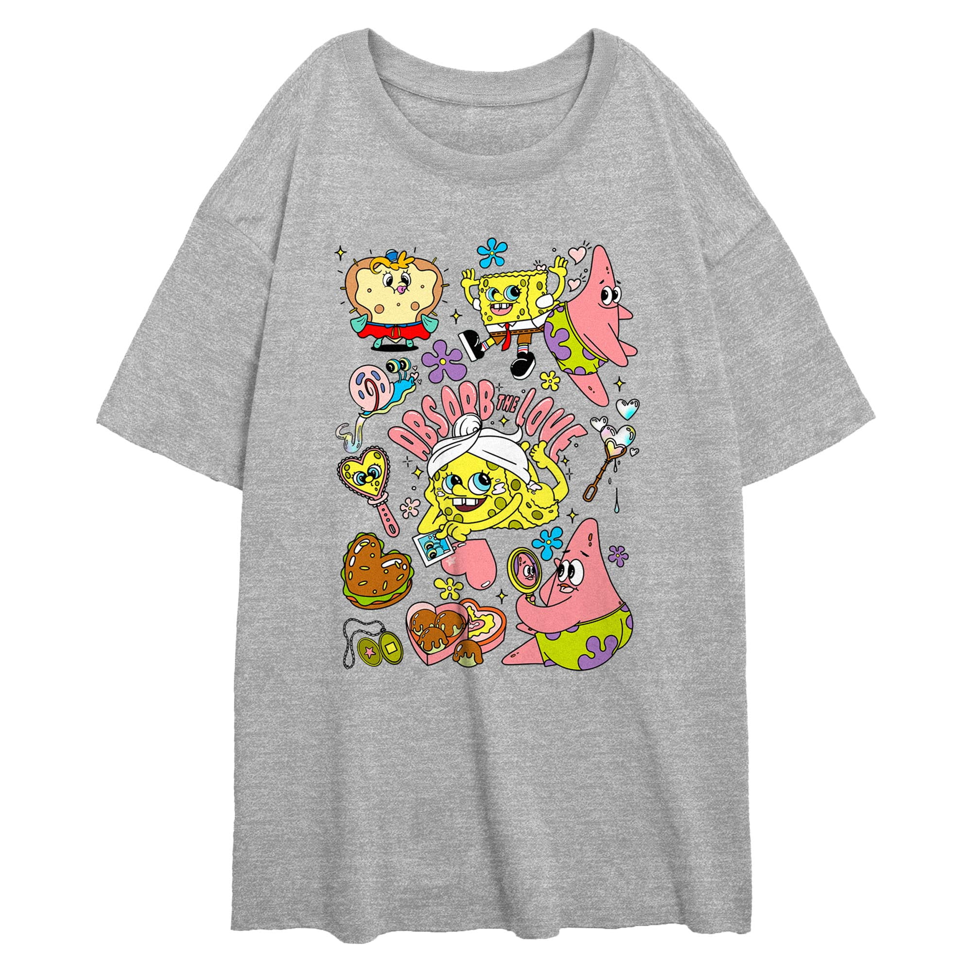 Junior's SpongeBob SquarePants Absorb the Love Graphic T-Shirt ...