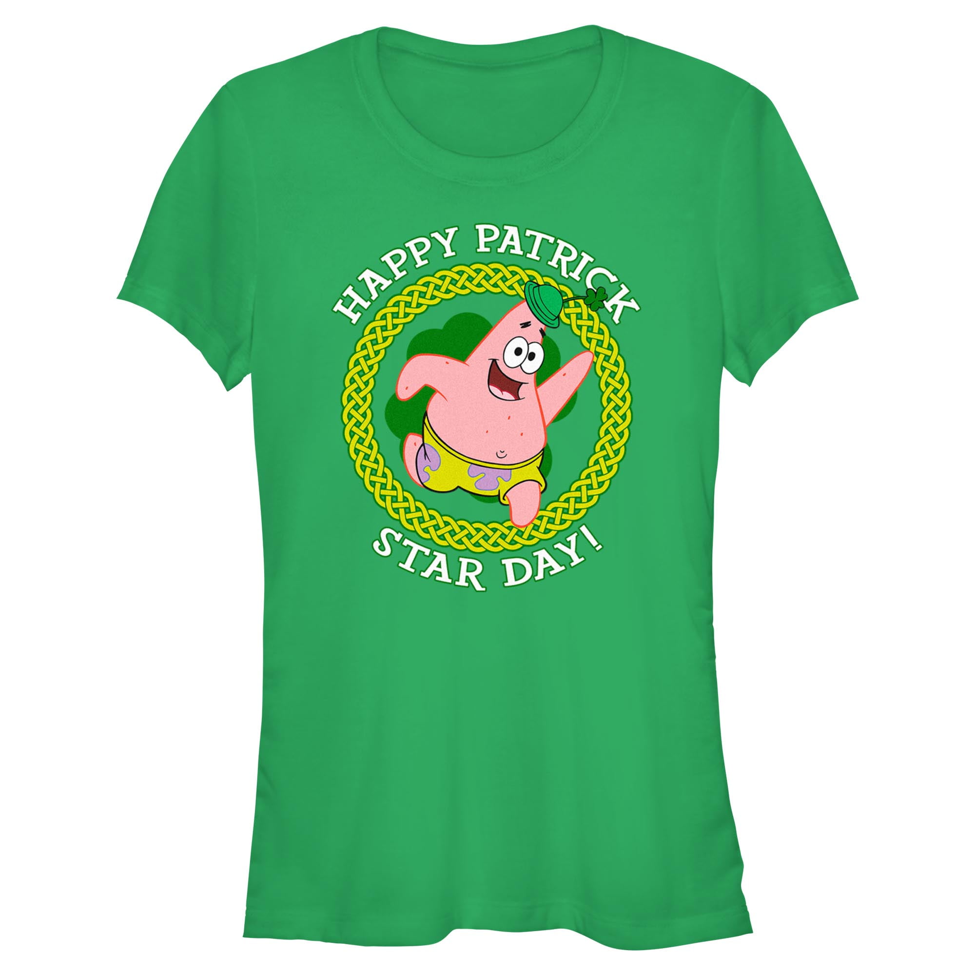 Junior's SpongeBob SquarePants Happy Patrick Star Day Graphic T-Shirt ...