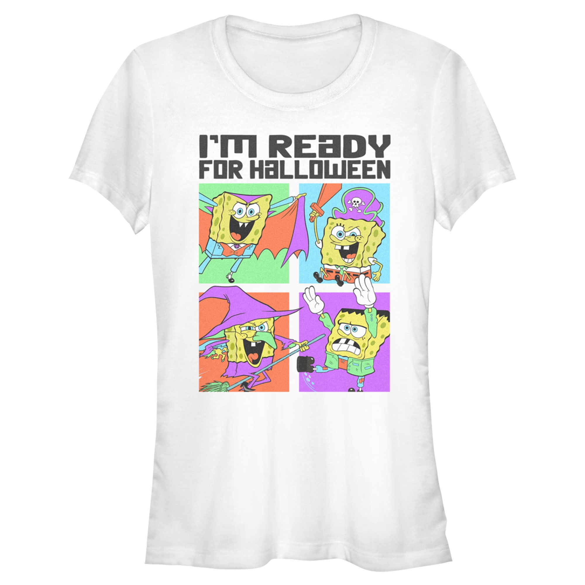 Junior's SpongeBob SquarePants I'm Ready for Halloween Graphic Tee ...