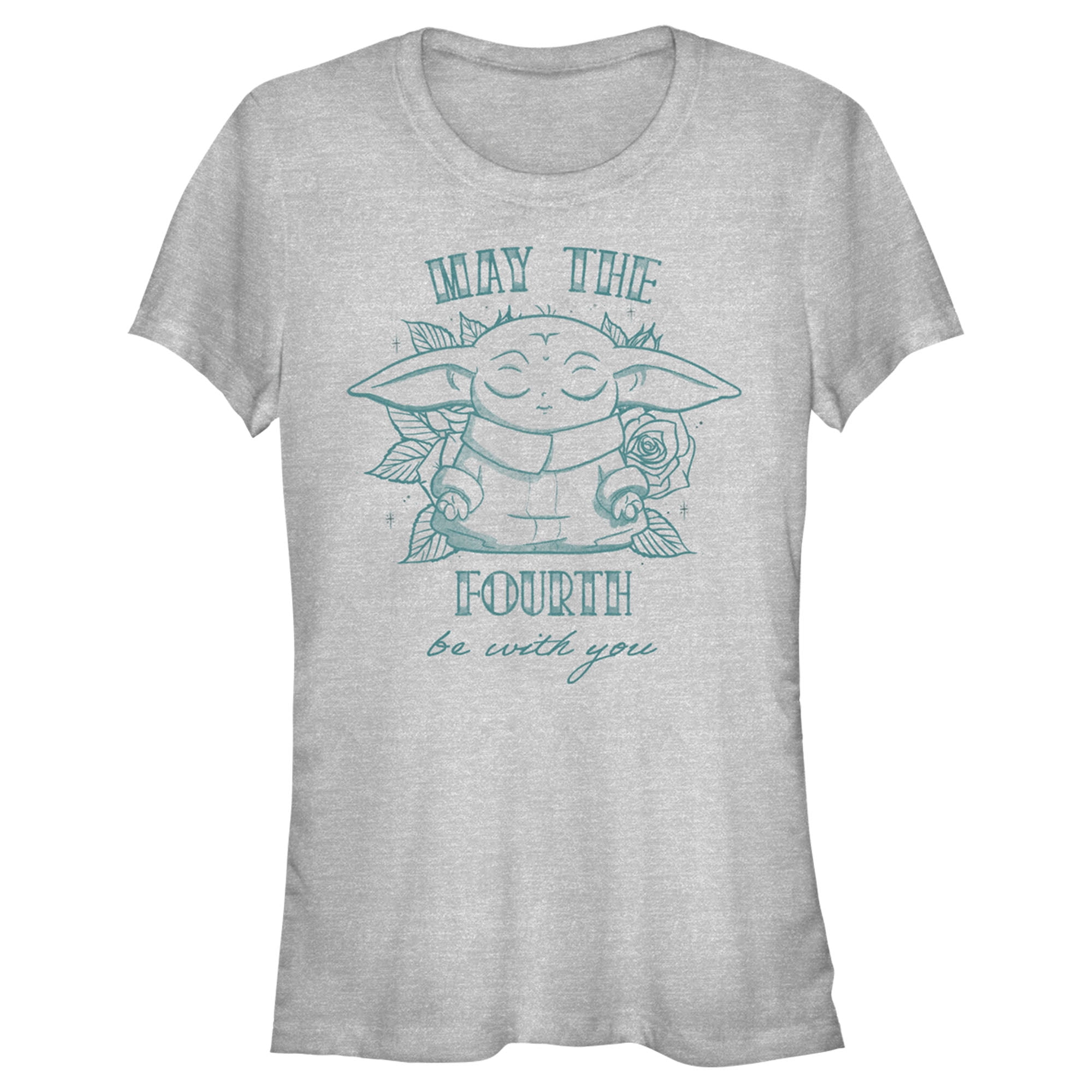 Junior's Star Wars: The Mandalorian Grogu May the Fourth Be With You Graphic Tee - Walmart.com