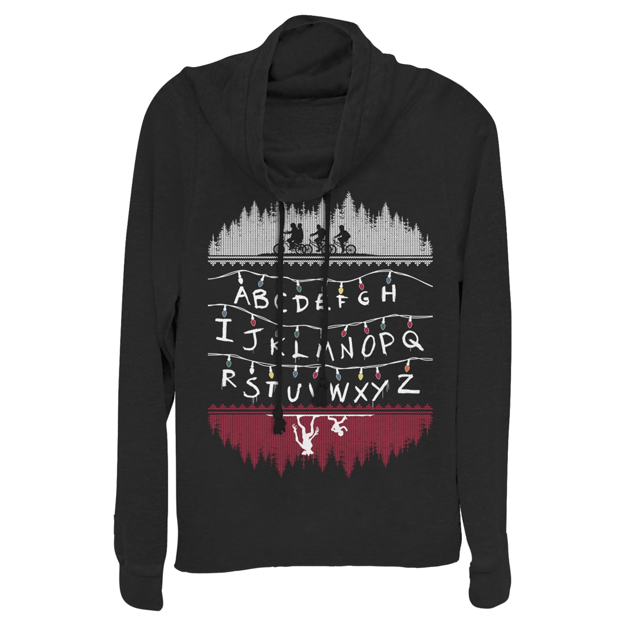 Netflix Junior's Stranger Things Alphabet Lights Cowl Neck Sweatshirt ...