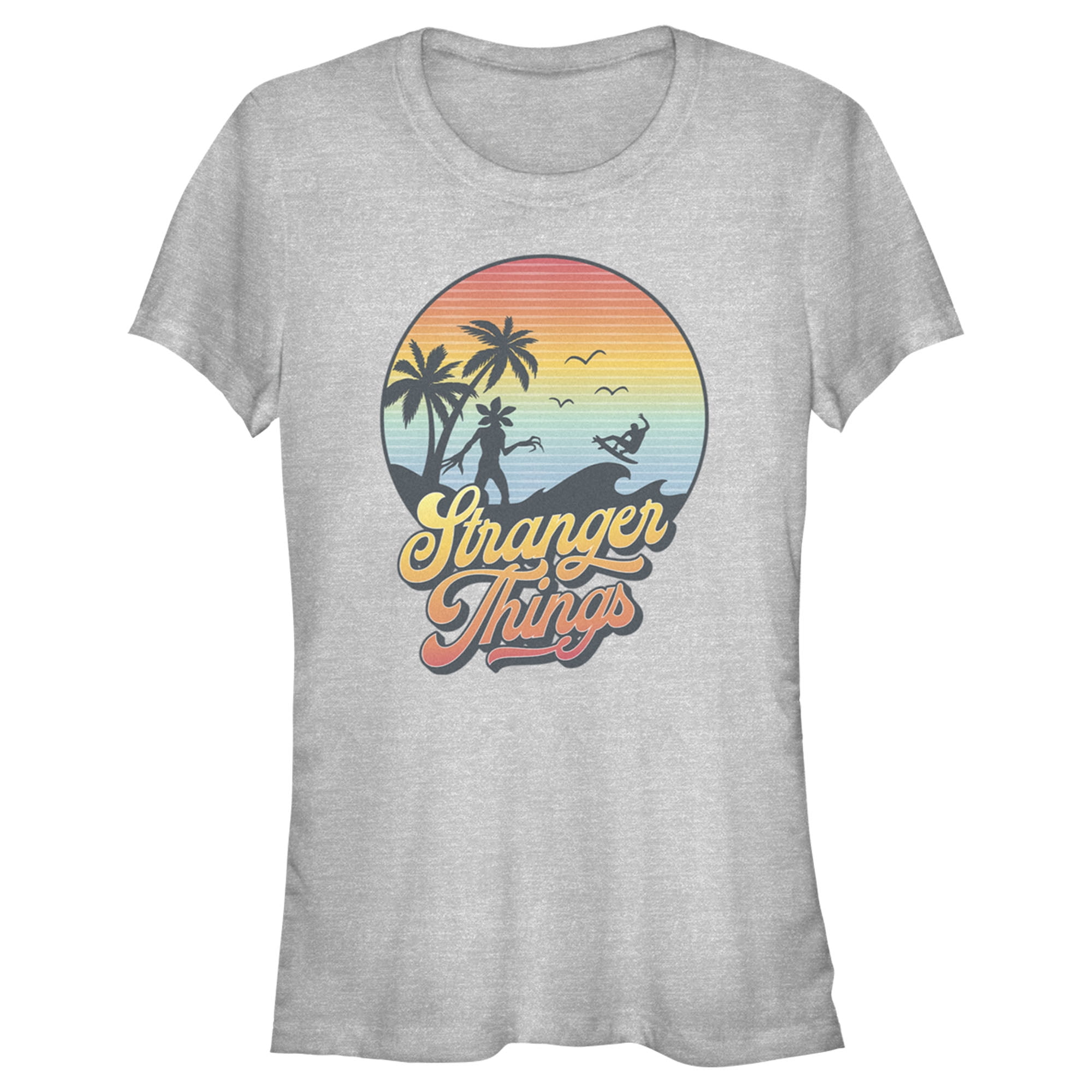 Junior's Stranger Things Retro Demogorgon at the Beach Graphic T-Shirt ...