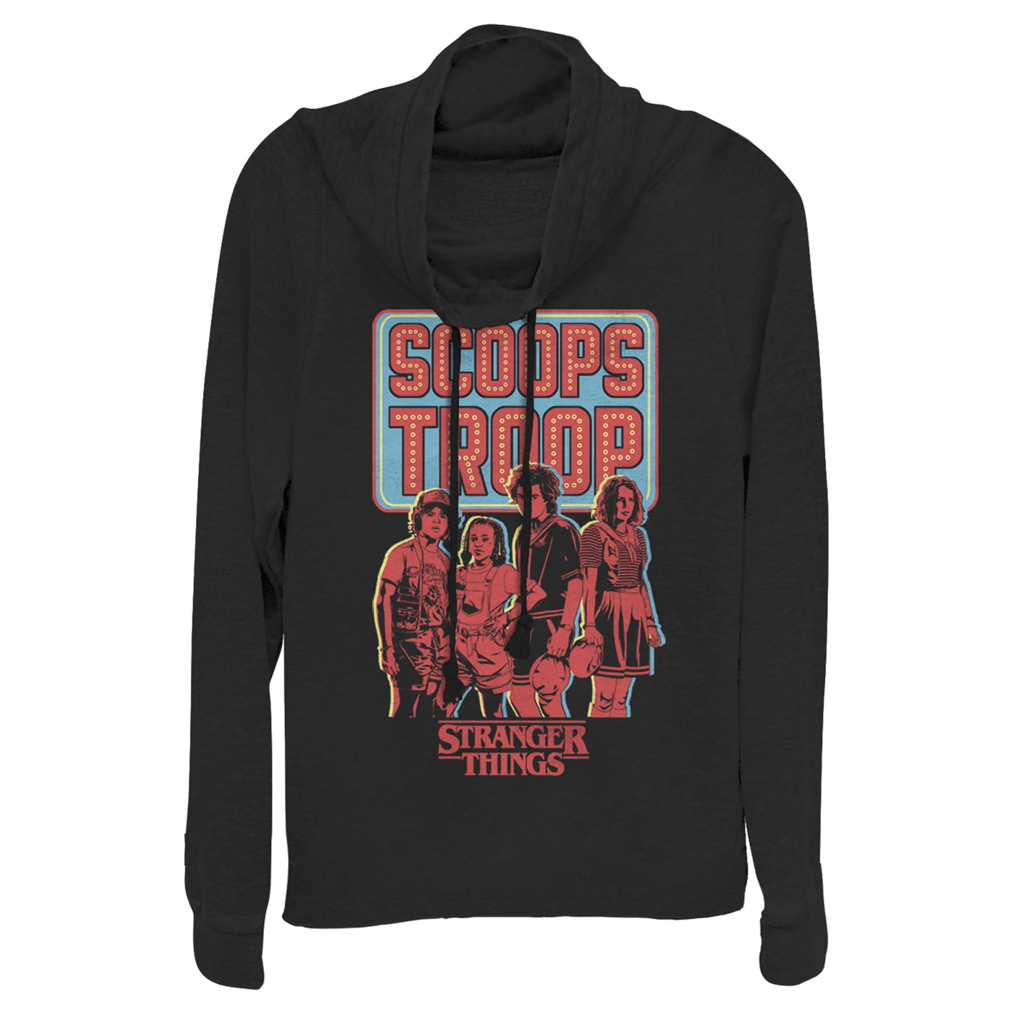 Netflix Junior's Stranger Things Scoops Troop Character Pose Cowl Neck ...