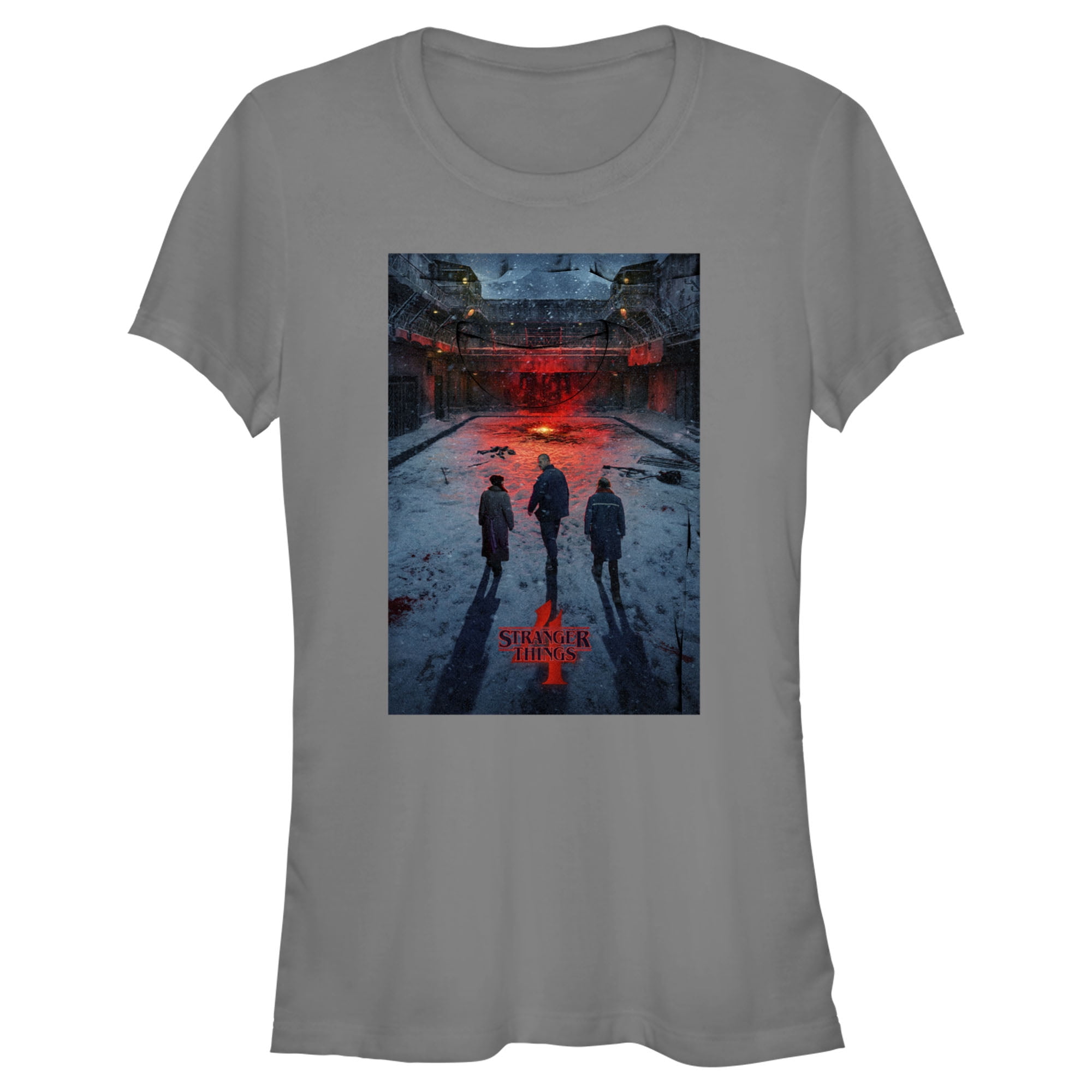 Junior's Stranger Things Winter Rift Russia Poster Graphic T-Shirt ...
