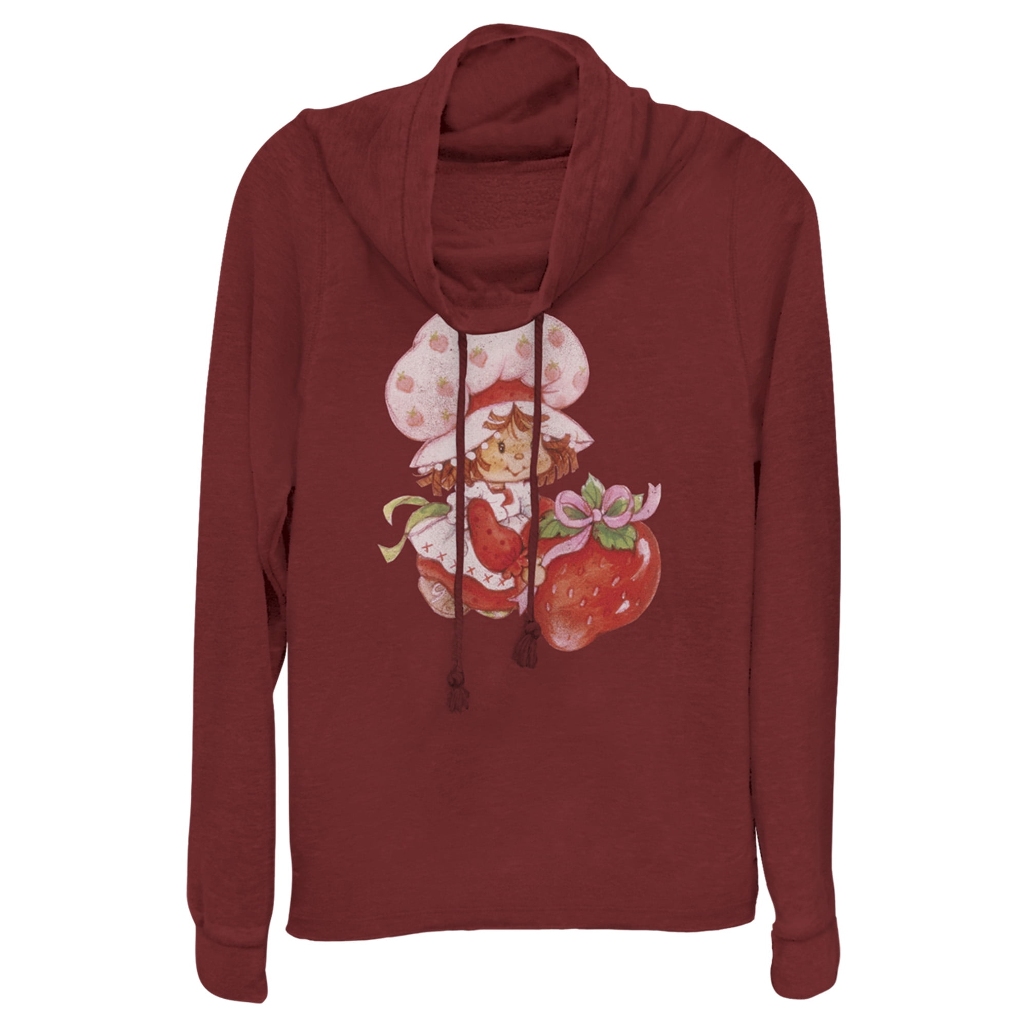 Junior's Strawberry Shortcake Watercolor Cute Berry Cowl Neck ...