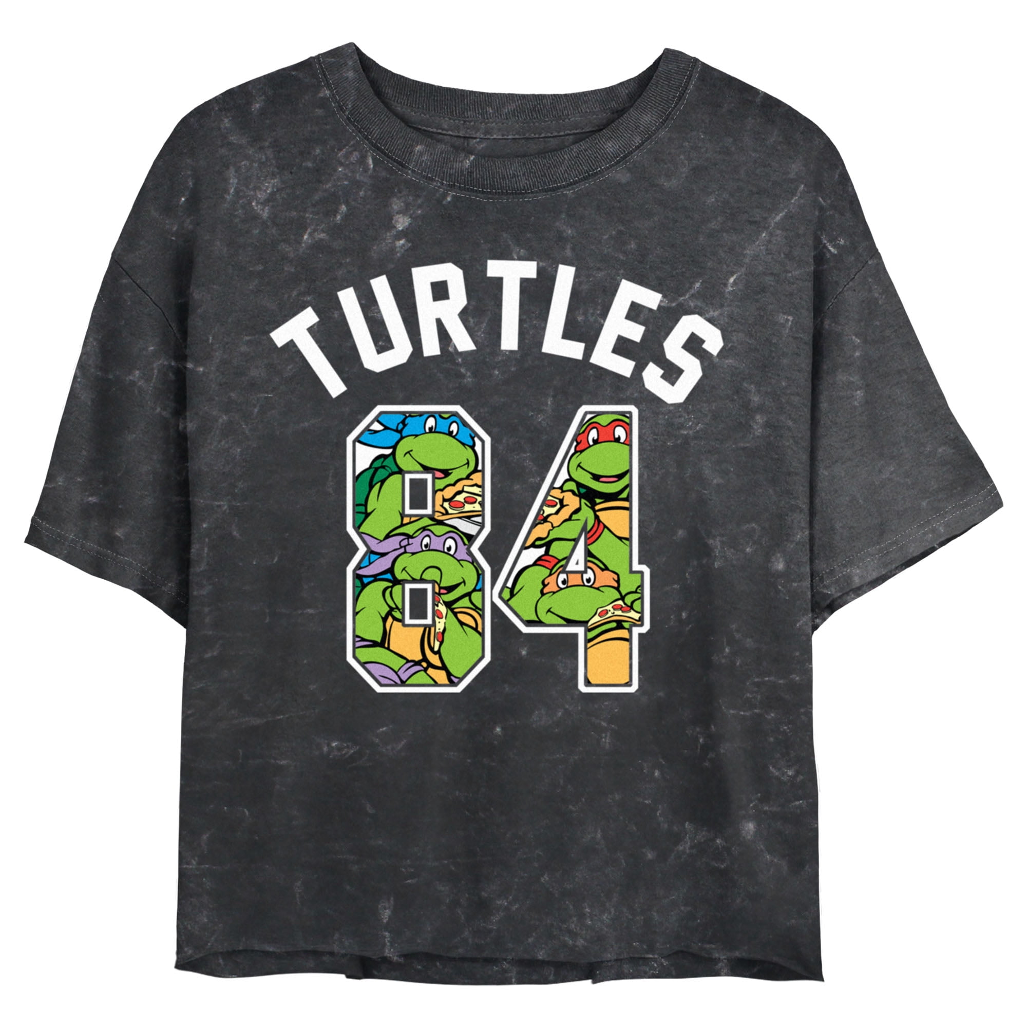 Junior's Teenage Mutant Ninja Turtles 84 Turtles Logo Graphic Crop T ...