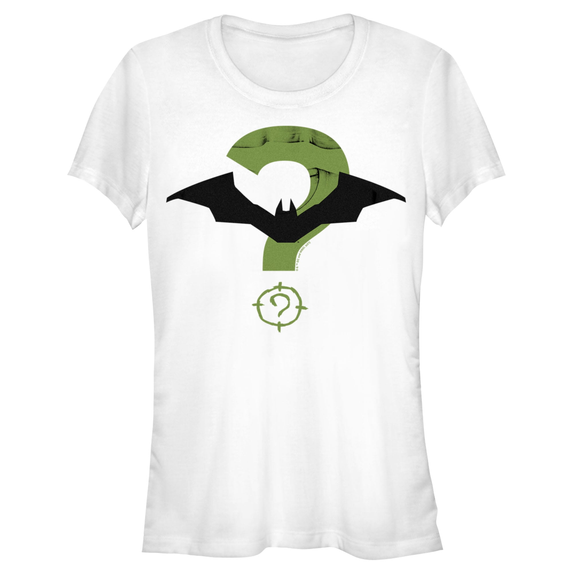 Junior's The Batman Riddler and Bat Logo Graphic Tee White X Large ...