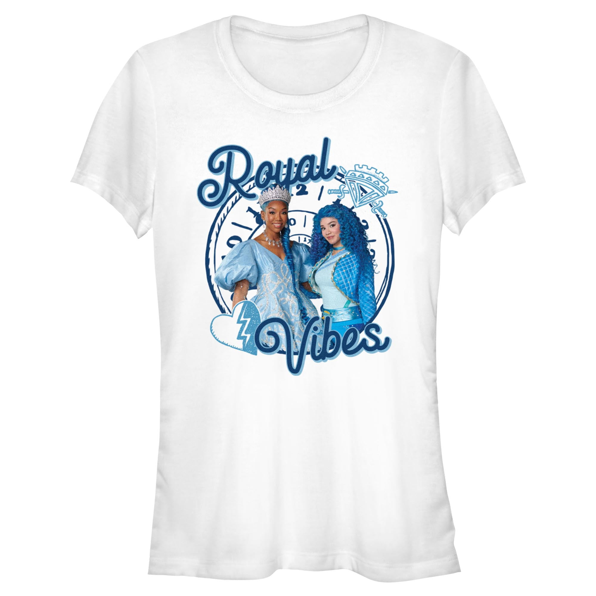 Junior's The Descendants Cinderella and Chloe Royal Vibes Graphic T-Shirt - Walmart.com
