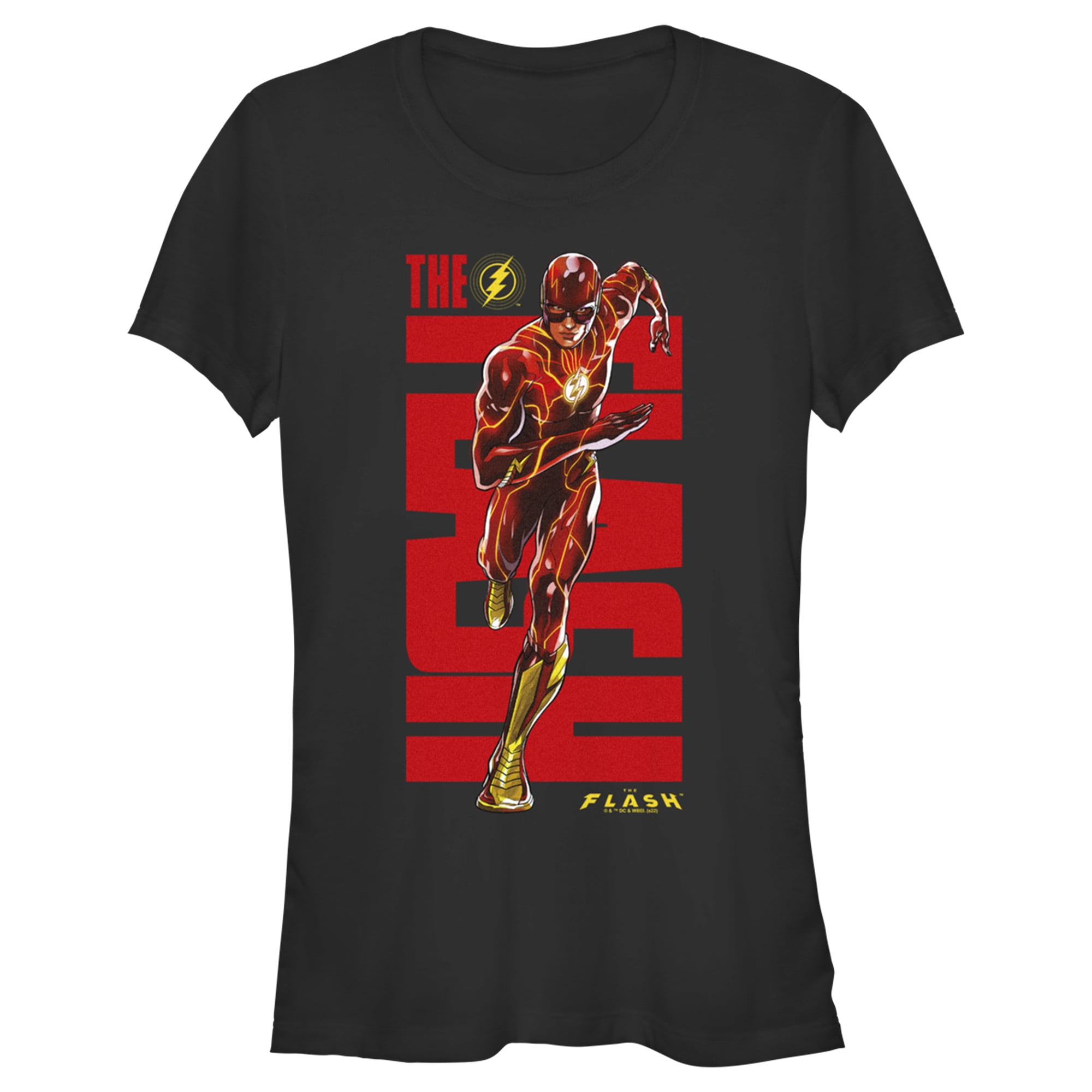 Junior's The Flash Speedster Bold Red Logo Graphic Tee Black Large ...
