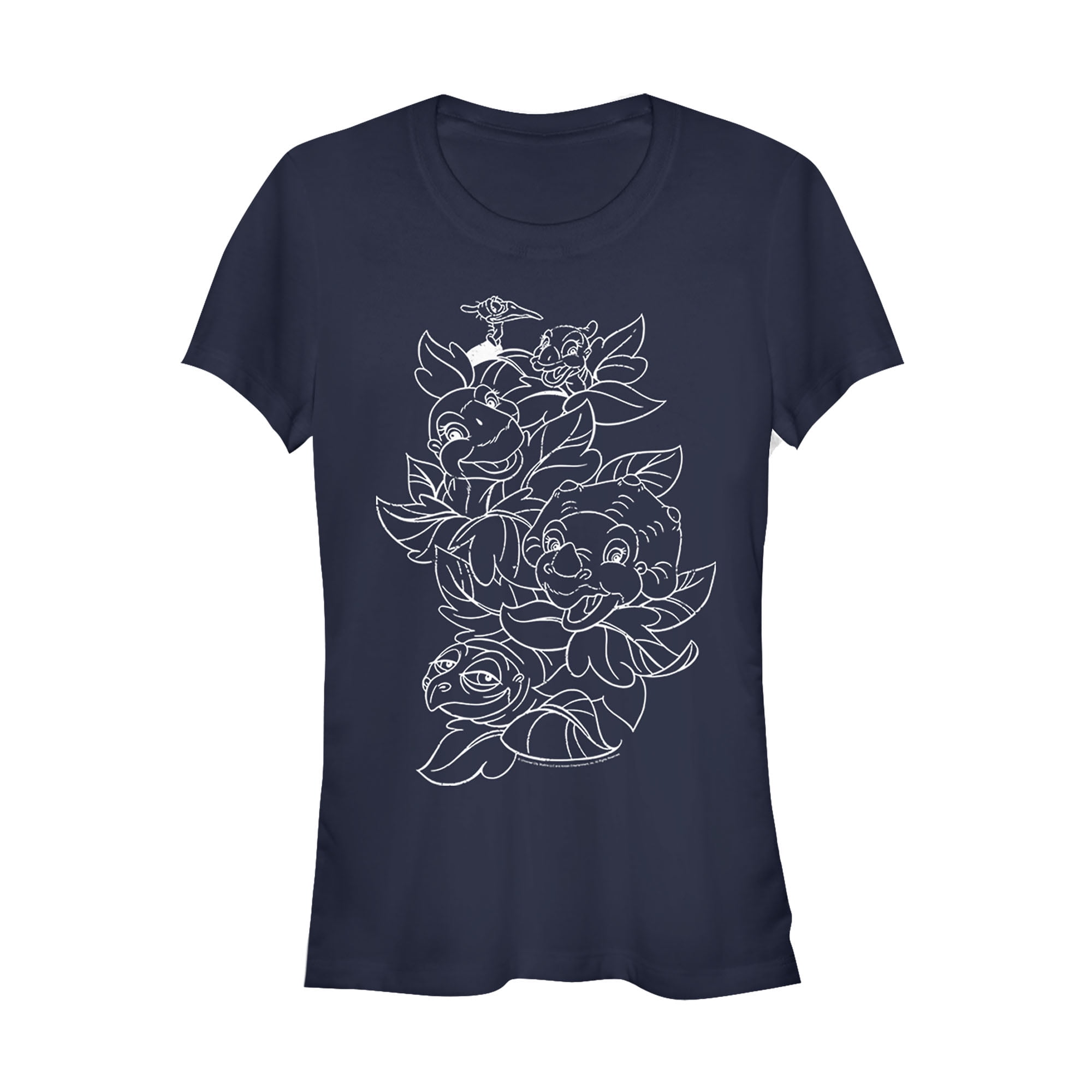 Junior's The Land Before Time Best Friend Outline Graphic Tee Navy Blue ...