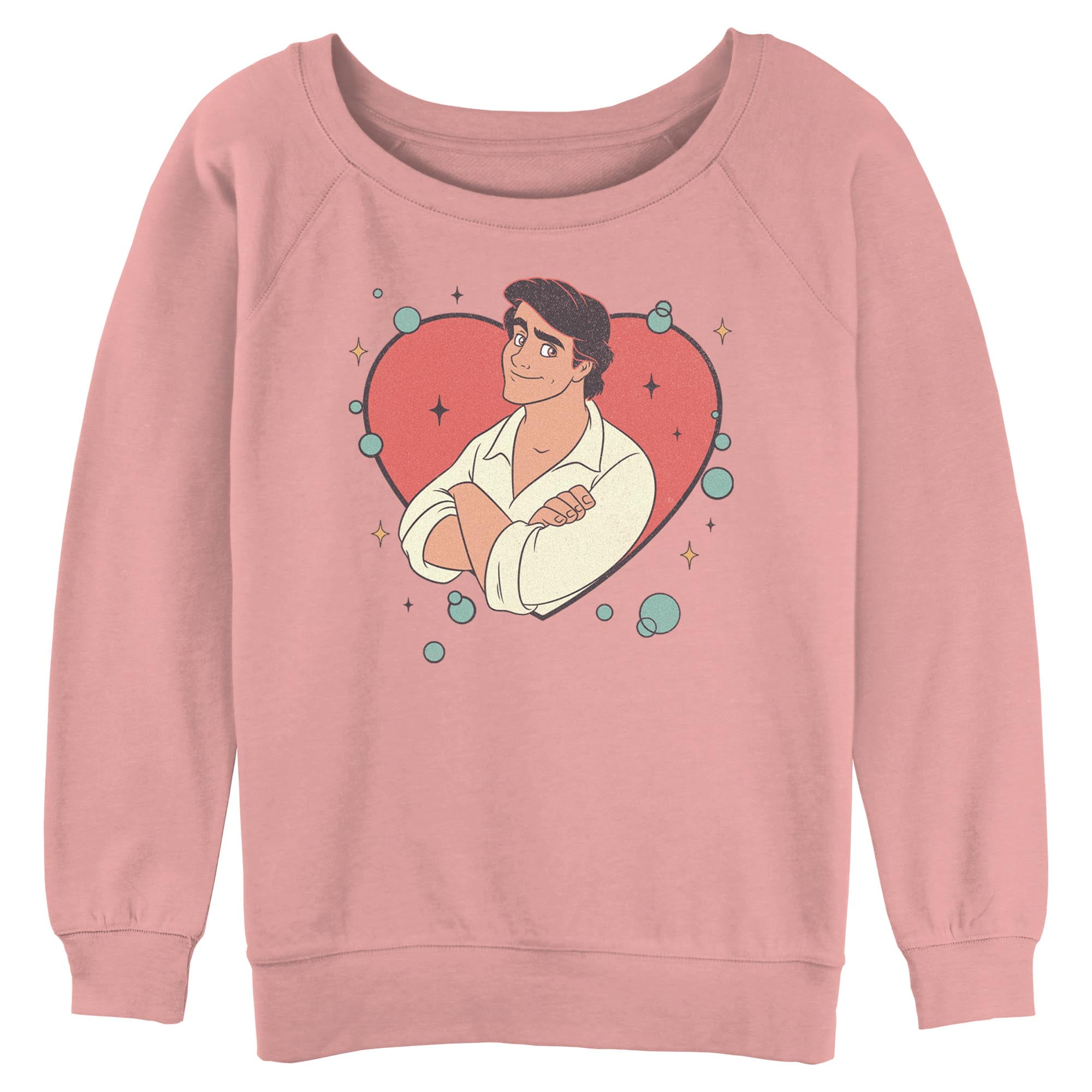 Junior's The Little Mermaid Prince Eric Heart Sweatshirt - Walmart.com