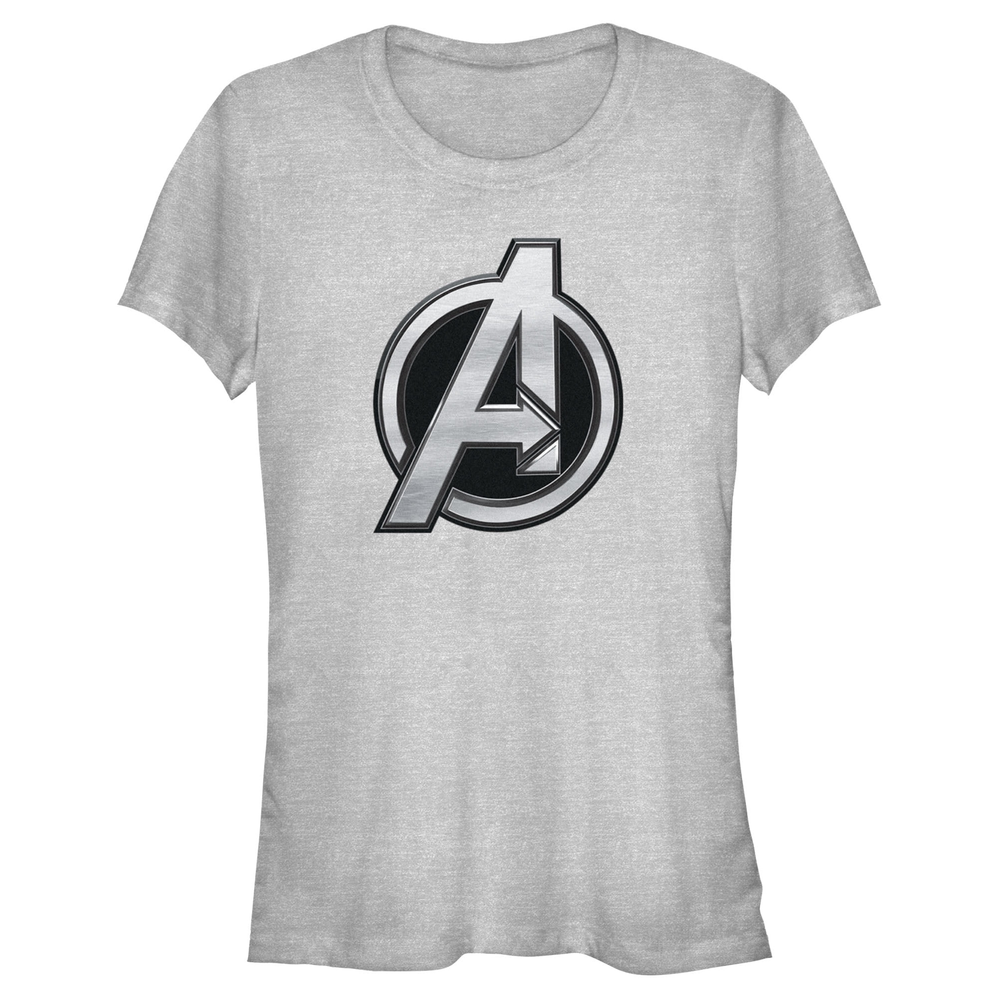 Junior's The Marvels Silver Avengers Logo Graphic Tee Athletic Heather ...