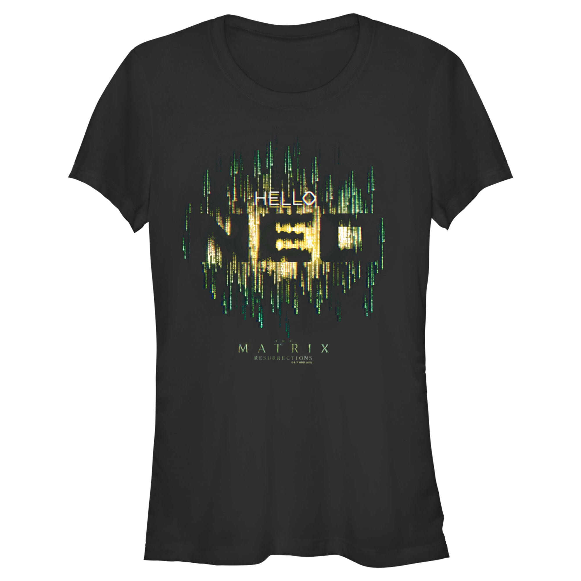 Junior's The Matrix Resurrections Hello Neo Graphic Tee Black Large ...