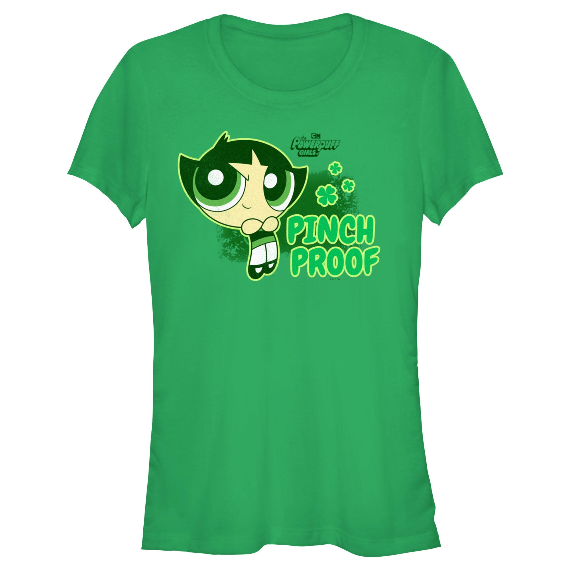 Junior's The Powerpuff Girls Pinch Proof Buttercup Graphic Tee Kelly ...