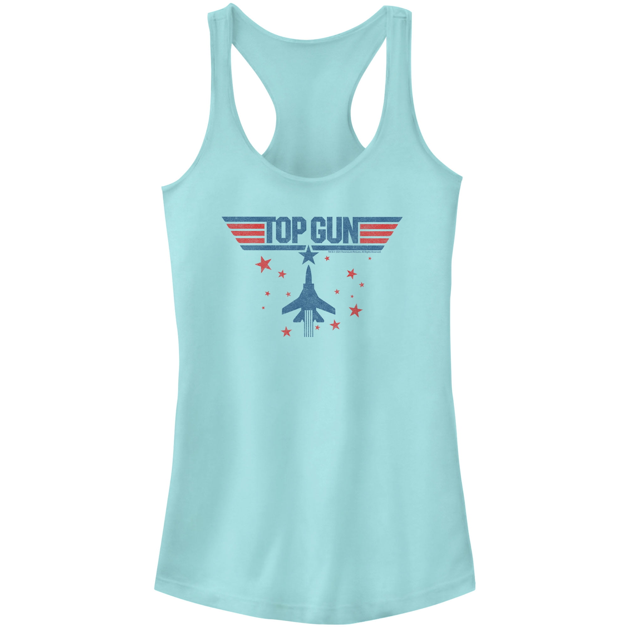 Junior's Top Gun Fighter Jet and Stars Logo Racerback Tank Top ...