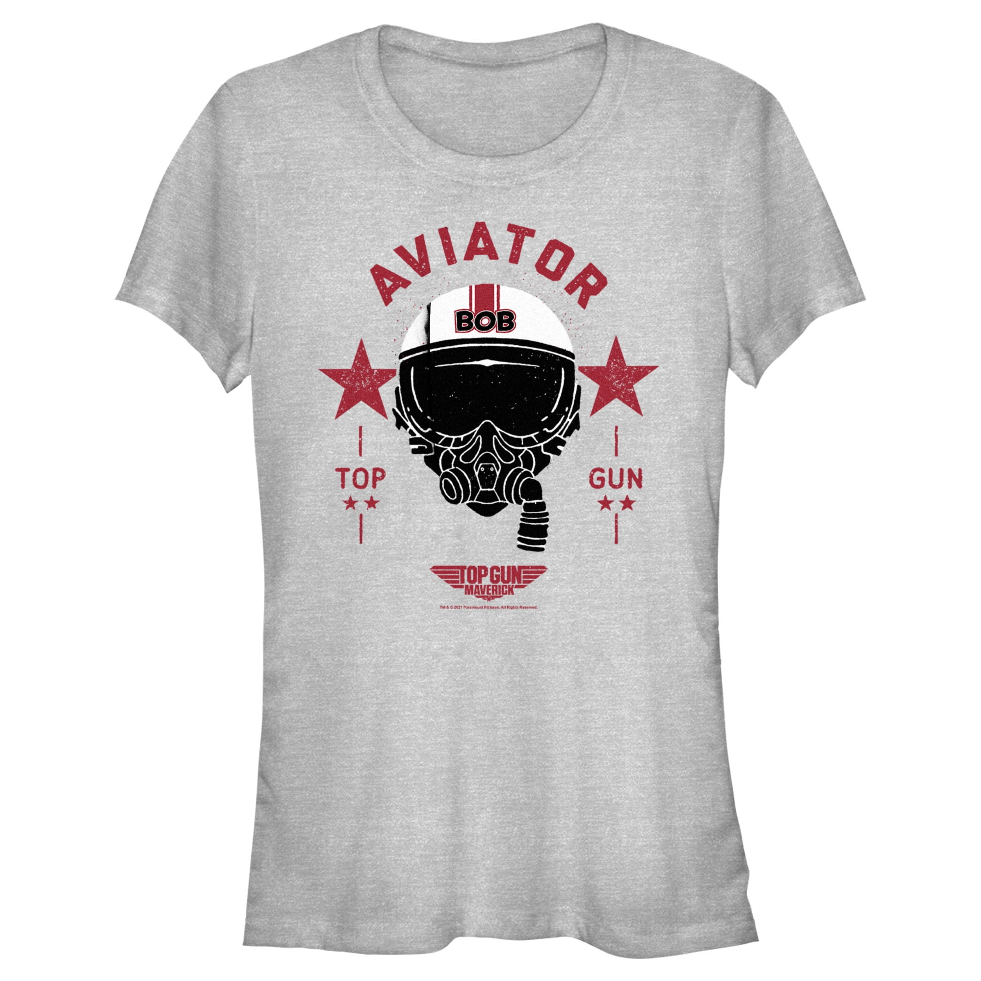 Junior's Top Gun: Maverick Aviator Bob Helmet Graphic T-Shirt - Walmart.com