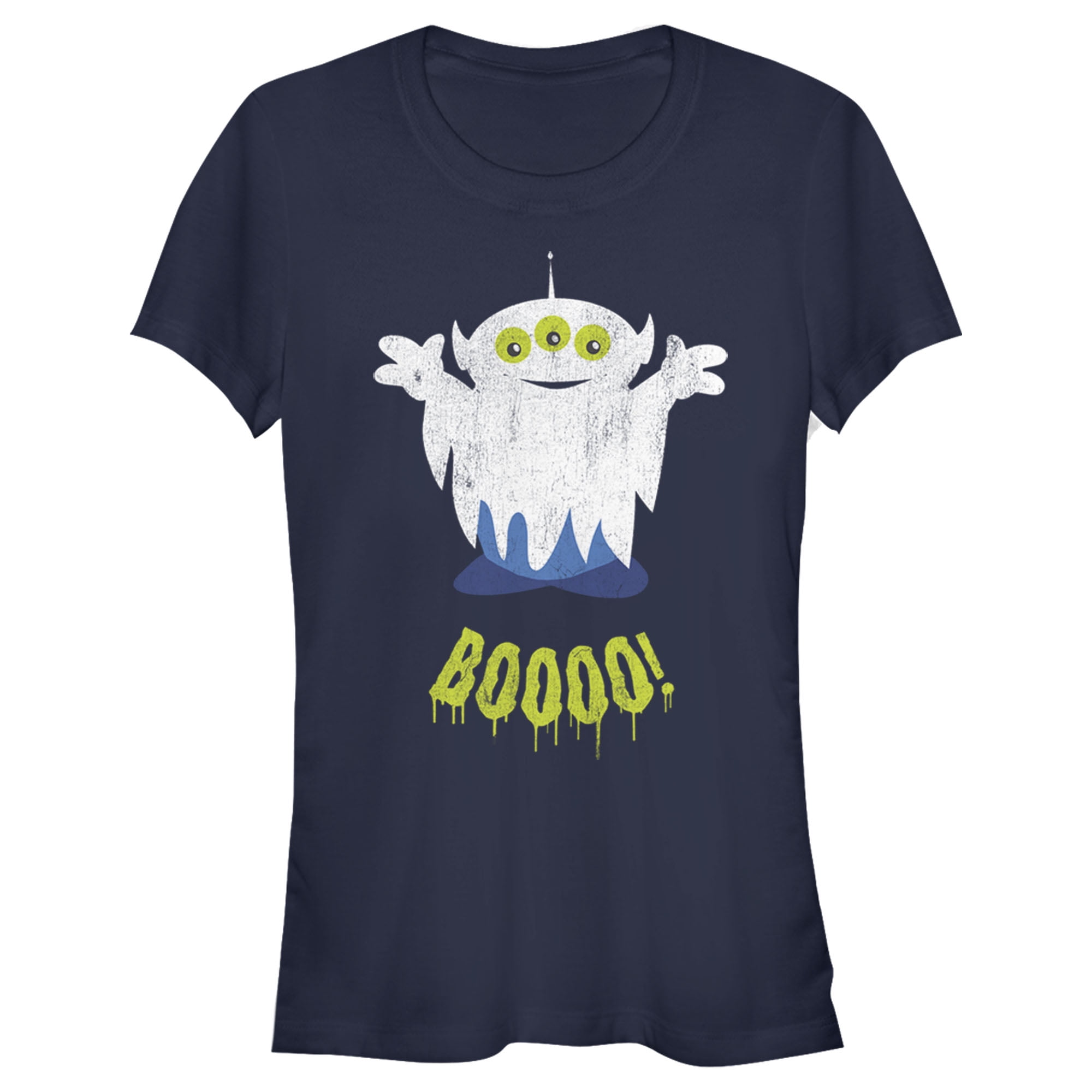 Junior's Toy Story Halloween Squeeze Alien Boo Ghosts Graphic Tee Navy ...
