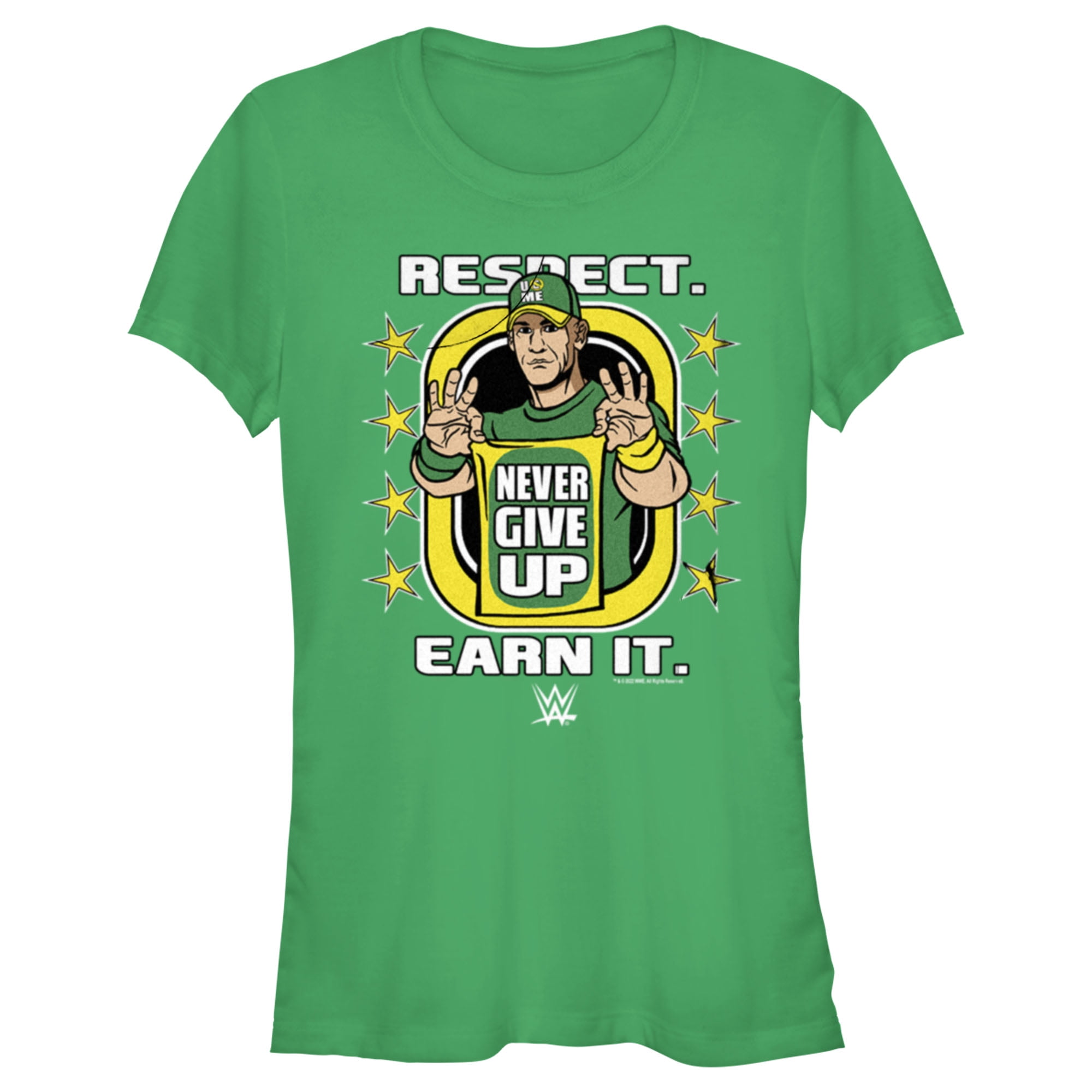 Junior's WWE John Cena Respect Earn It Graphic Tee Kelly Green X Large ...