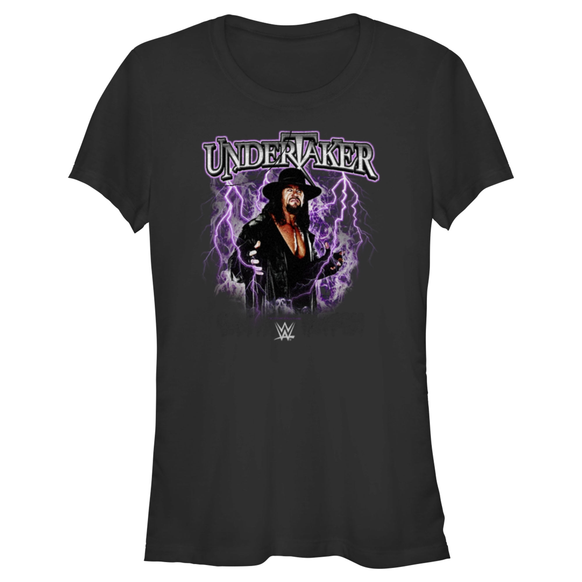 Junior's WWE Undertaker Purple Lightning Logo Graphic Tee Black Large ...