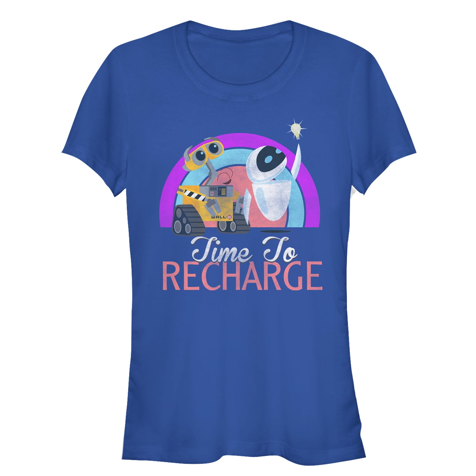 Junior's Wall-E Time to Recharge Graphic Tee Royal Blue Large - Walmart ...