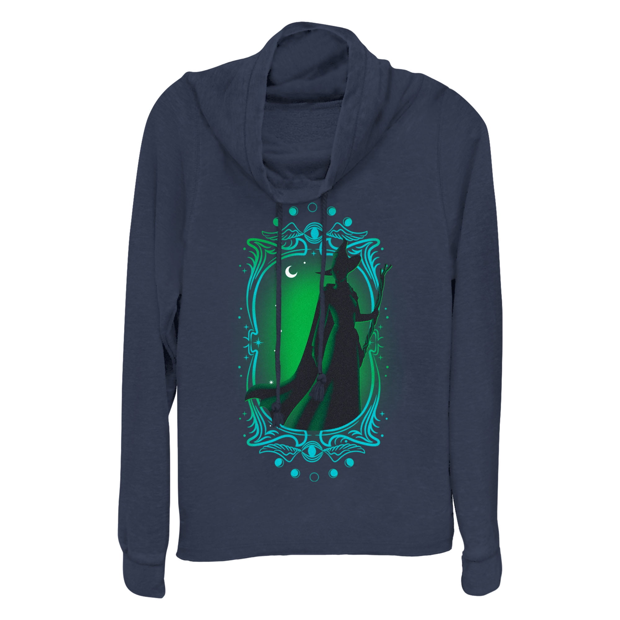 Junior's Wicked Elphaba Silhouette Frame Cowl Neck Sweatshirt - Walmart.com