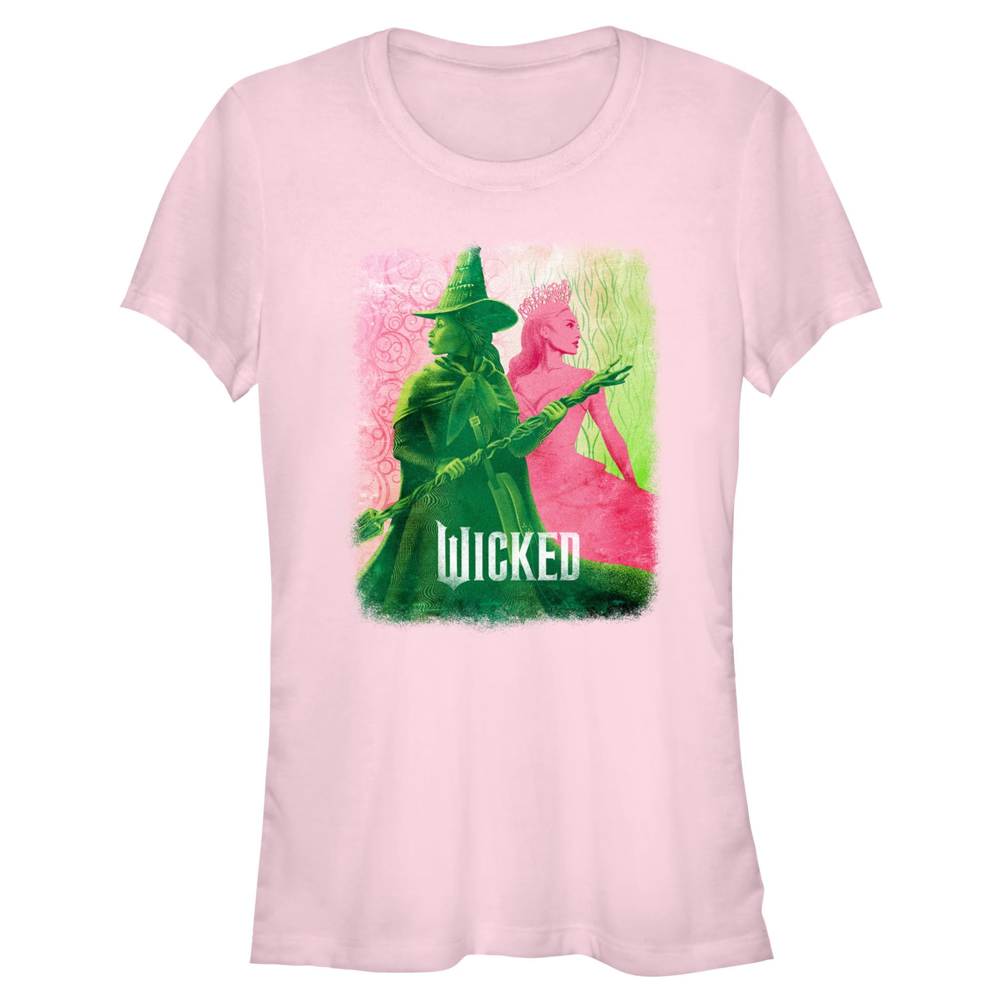 Junior's Wicked Elphaba and Glinda Duotone Graphic T-Shirt - Walmart.com