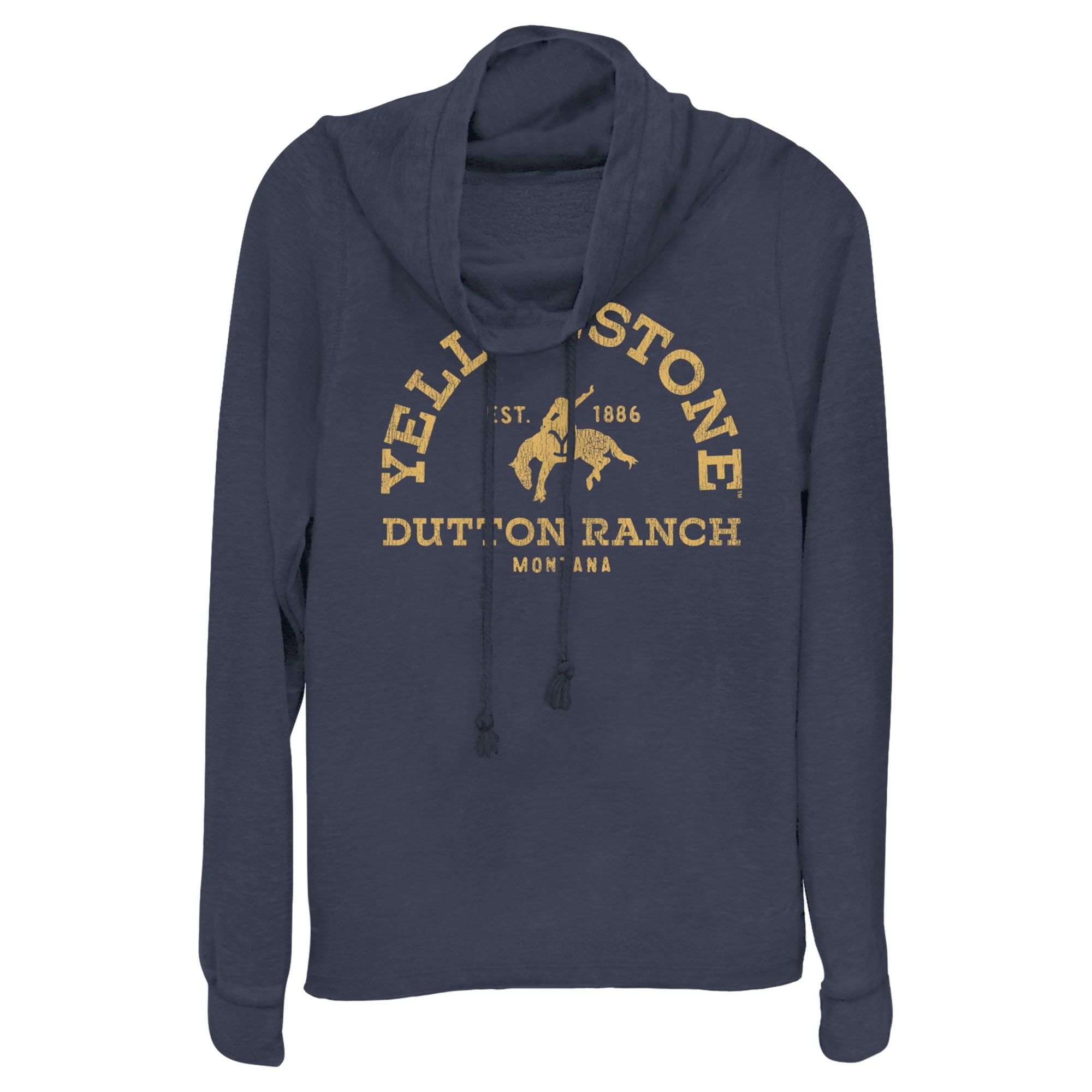 Junior's Yellowstone Distressed Dutton Ranch Montana Cowl Neck ...