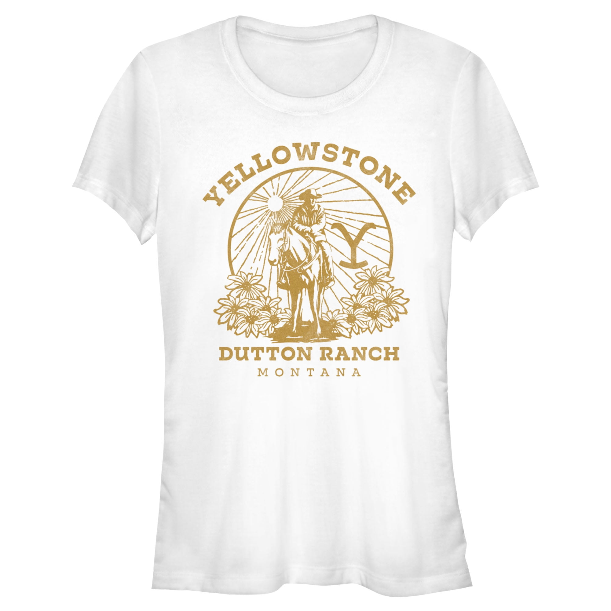 Junior's Yellowstone Floral John Dutton Ranch Montana Graphic T-Shirt ...