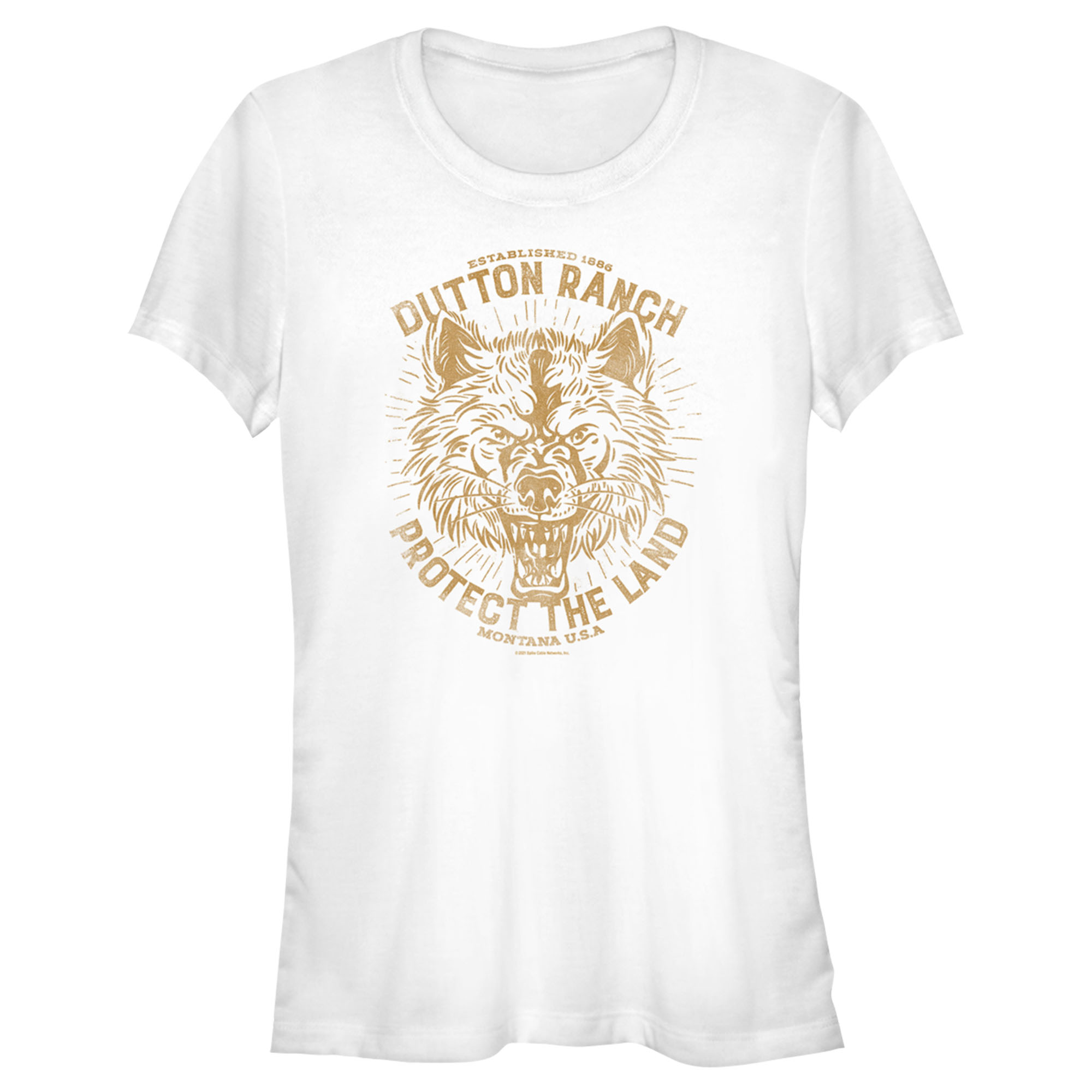 Junior's Yellowstone Protect The Land Angry Wolf Dutton Ranch Graphic T ...